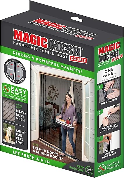 Magic Mesh Double Door | Magnetic Screen Door for Patio, French ...