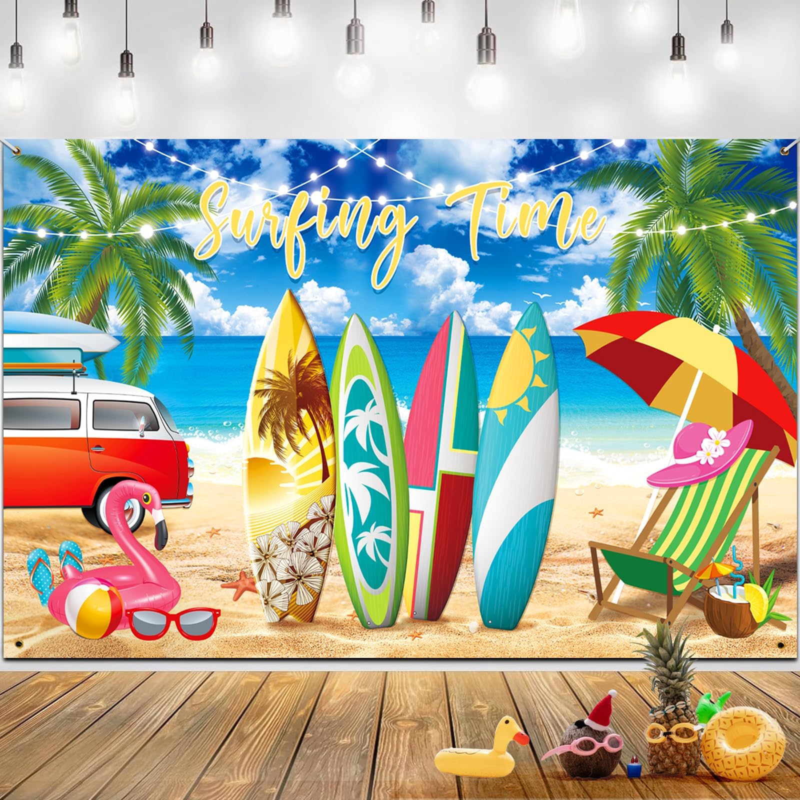 Amazon.com : LTDKAEN Tropical Beach Backdrop Hawaiian Beach Theme Party ...