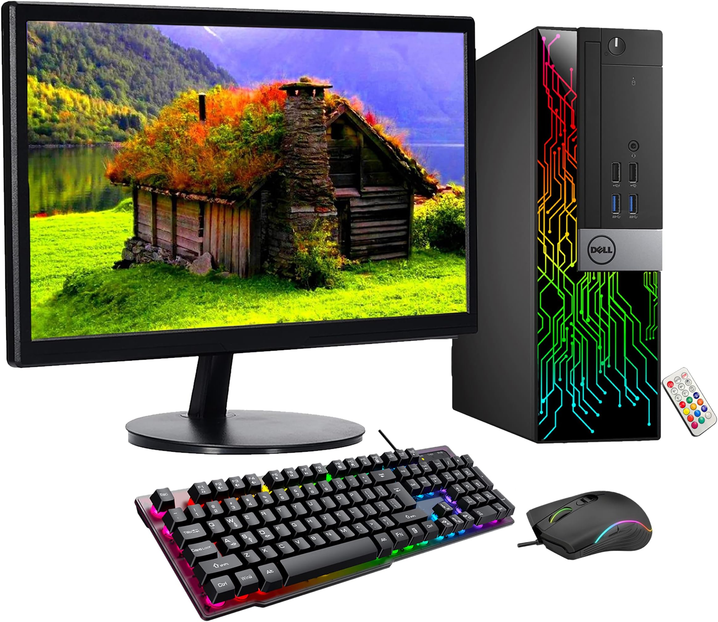 Amazon.com: Dell Custom RGB Lights PC with 22 Inch Monitor OptiPlex ...