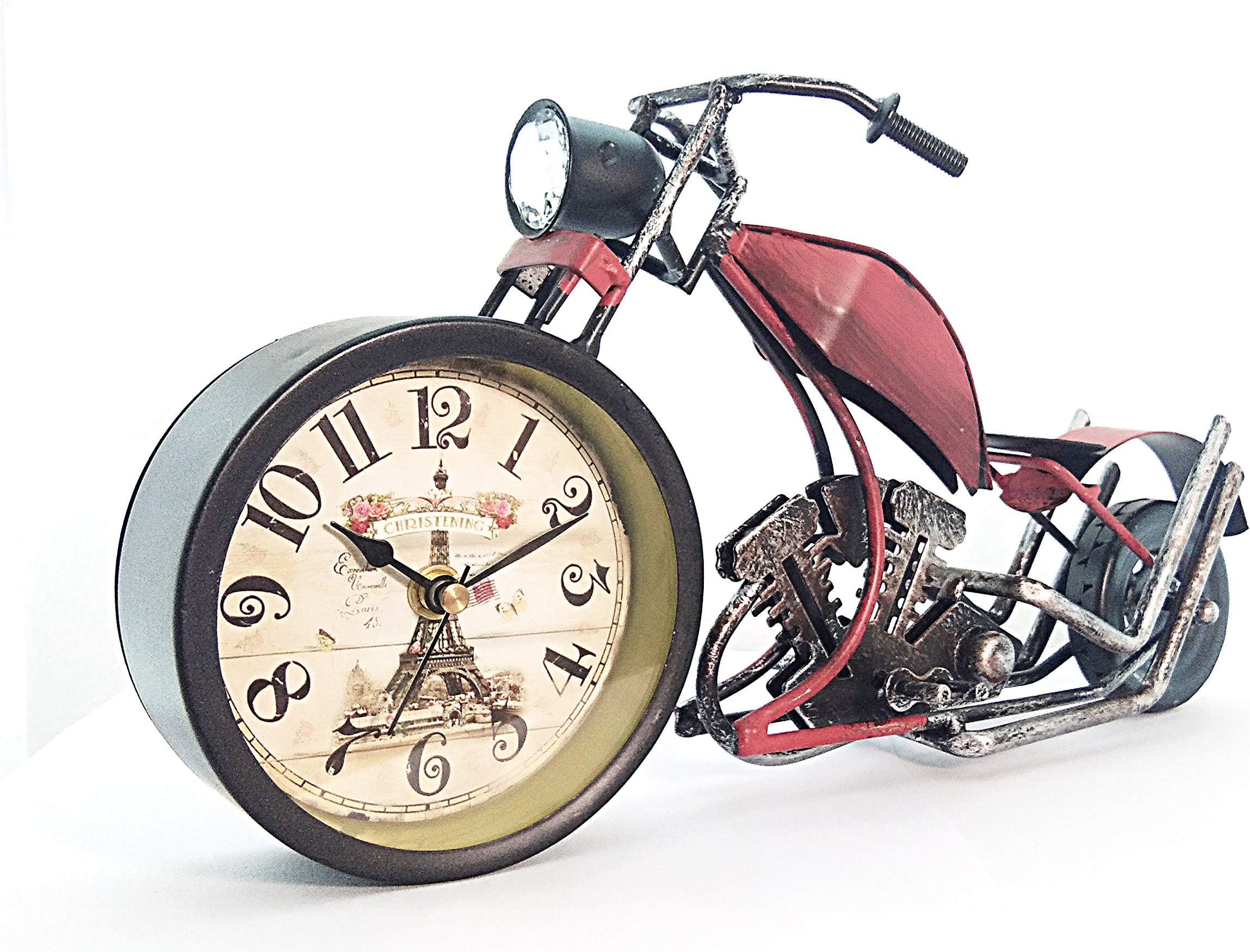 Zahab Vintage Motorbike Shape Junk And Rusted Look Tabletop Clock For ...
