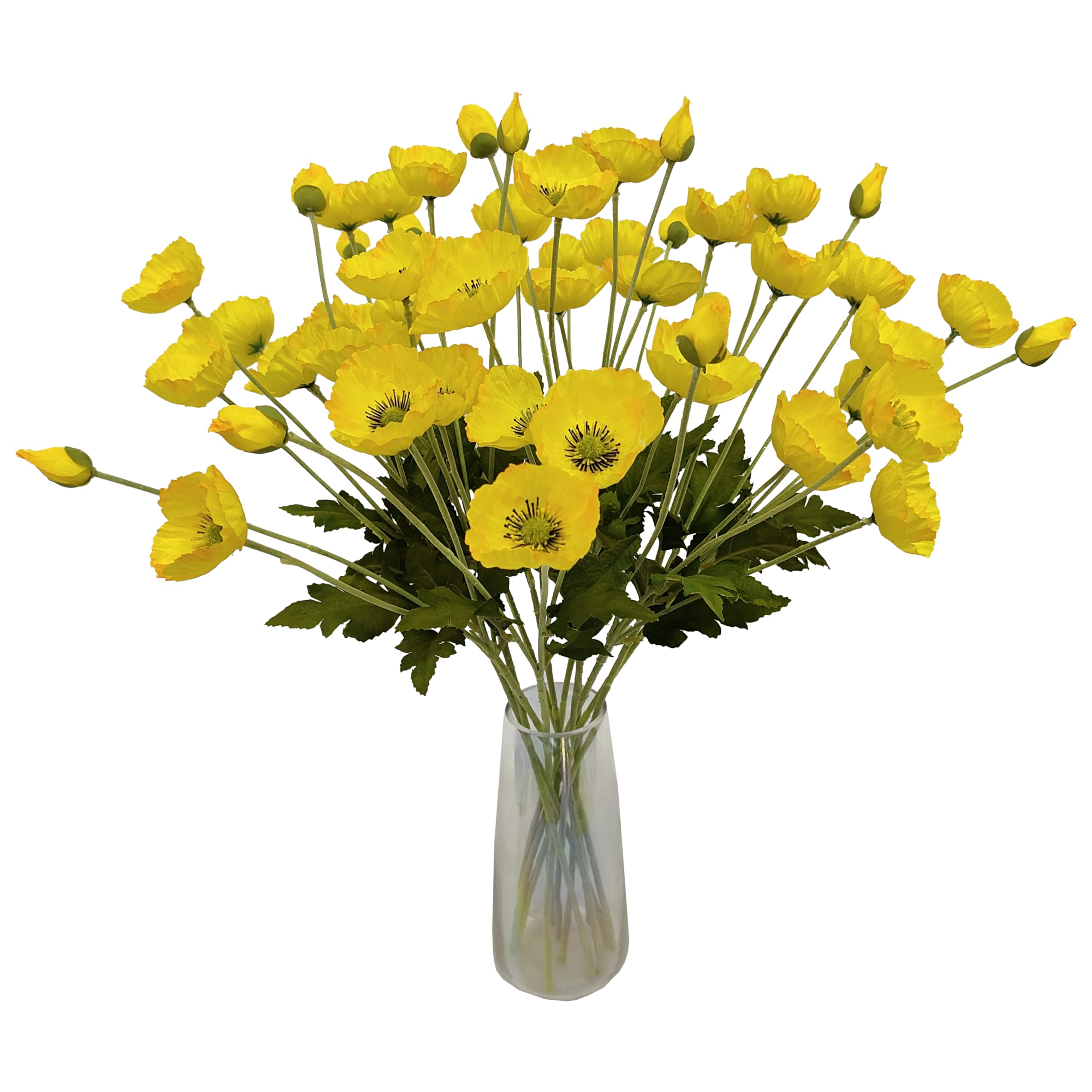 Amazon.com: ATFL Yellow Poppy Flowers Artificial,12 Pcs Silk Poppies ...
