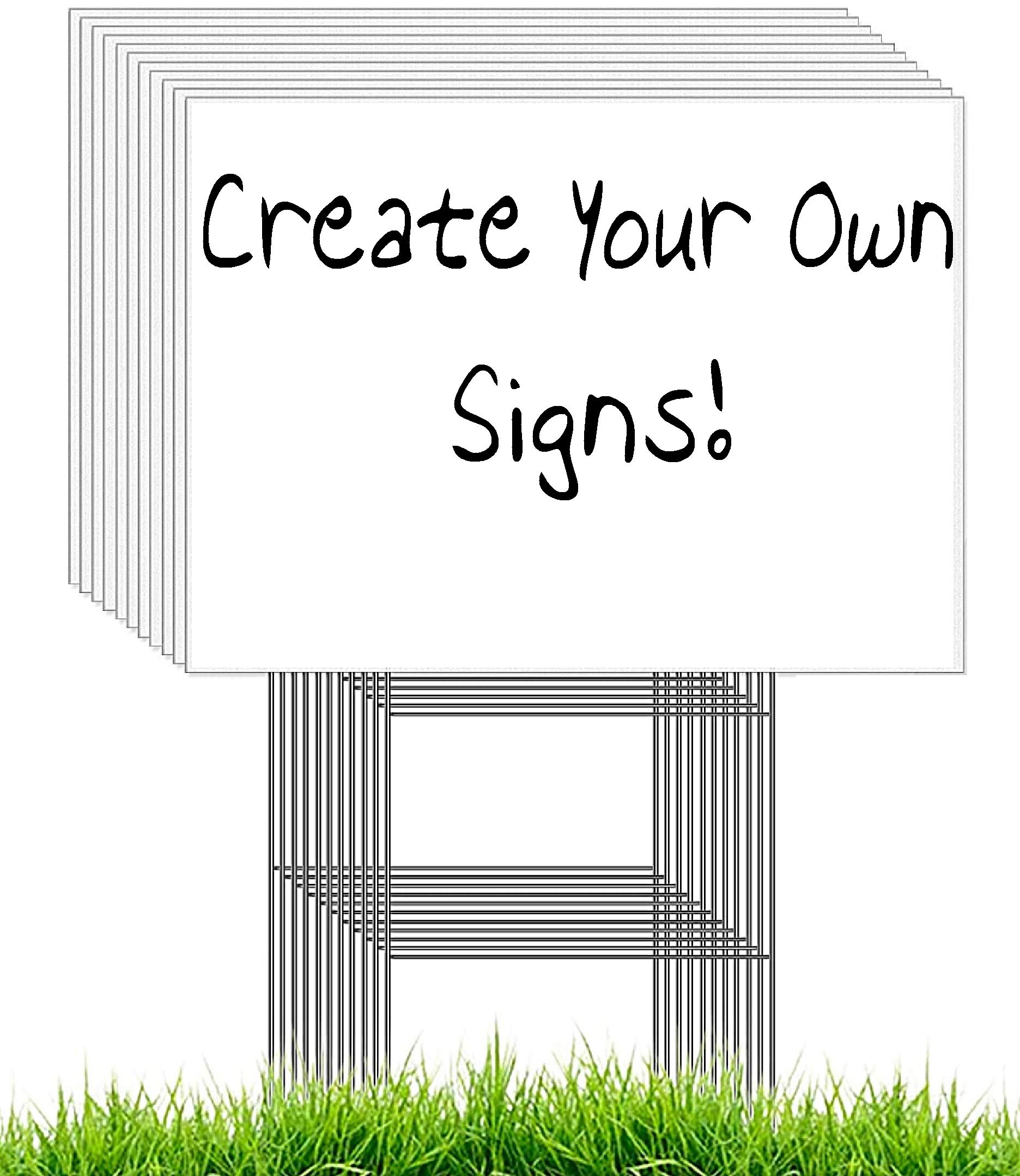 Amazon.com : Yard Sins Pack of 10 Blank Sign White 18''x24'' x 4 mm ...