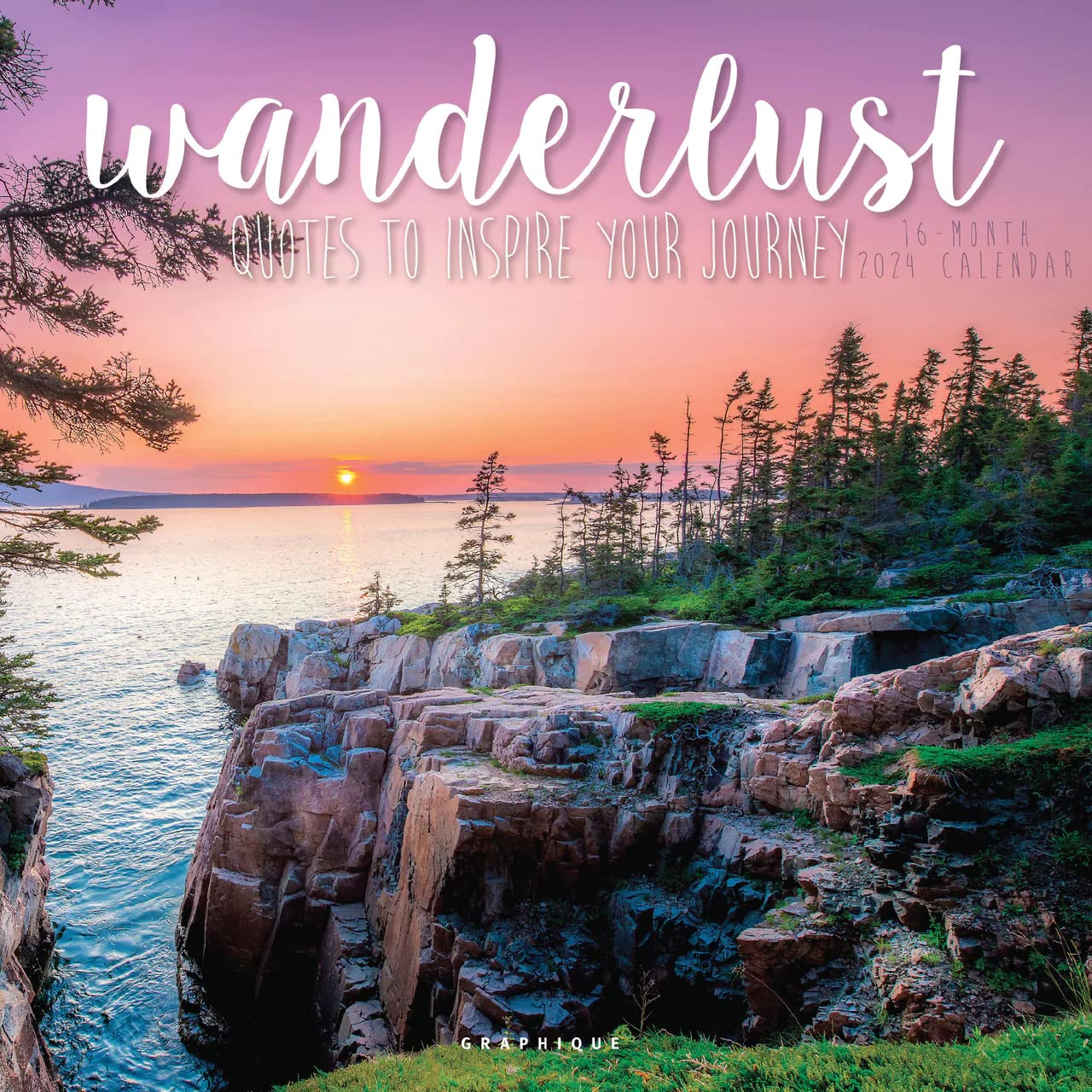 Wanderlust | 2024 12 x 24 Inch Monthly Square Wall Calendar | Graphique ...
