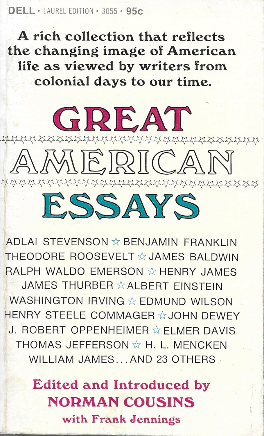 Great American Essays: Norman Cousins, Frank Jennings: Amazon.com: Books