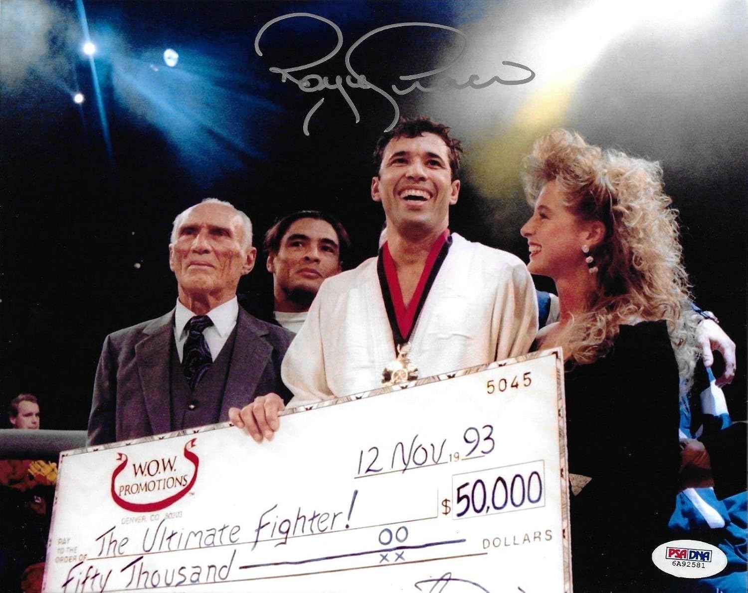 Royce Gracie Signed 8x10 Photo COA 1993 UFC 1 Picture w/Helio & Rickson ...