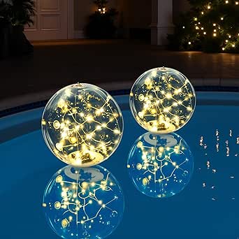 Amazon.com : Solar Glow Balls, Floating Solar Powered Pools Lights ...