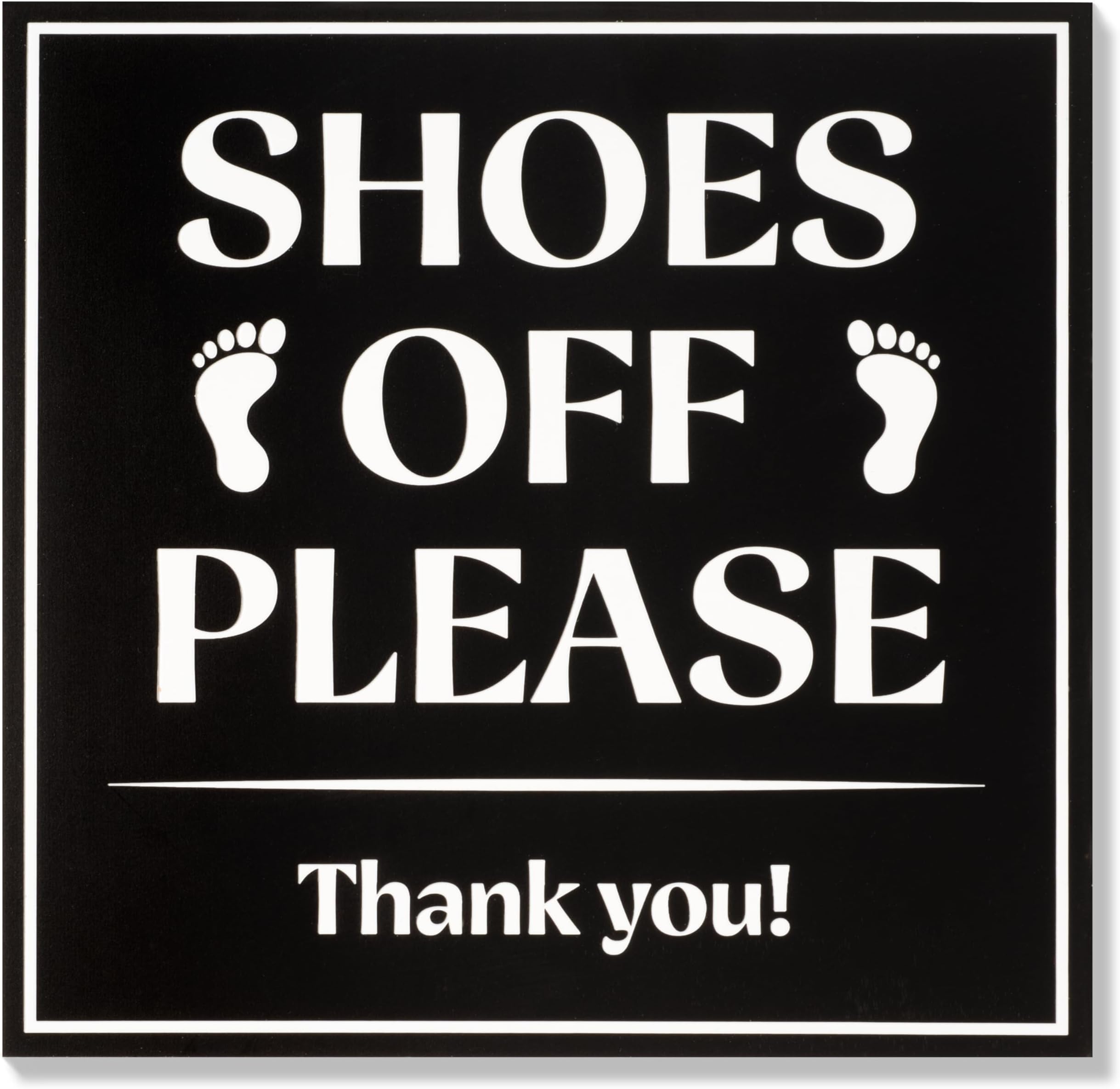 Amazon.com : All Quality Square Shoes Off Please Wall or Door Sign ...