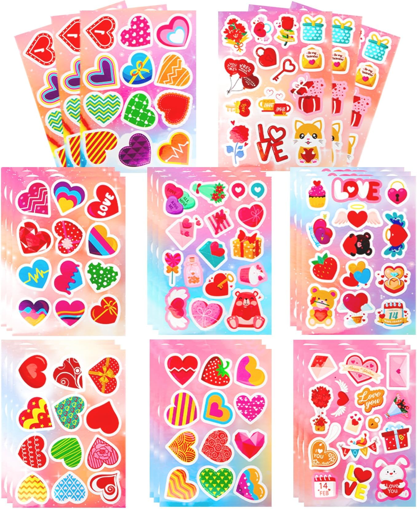 Amazon.com: Valentine’s Day Stickers for Kids Make Your Own Sweet Heart ...