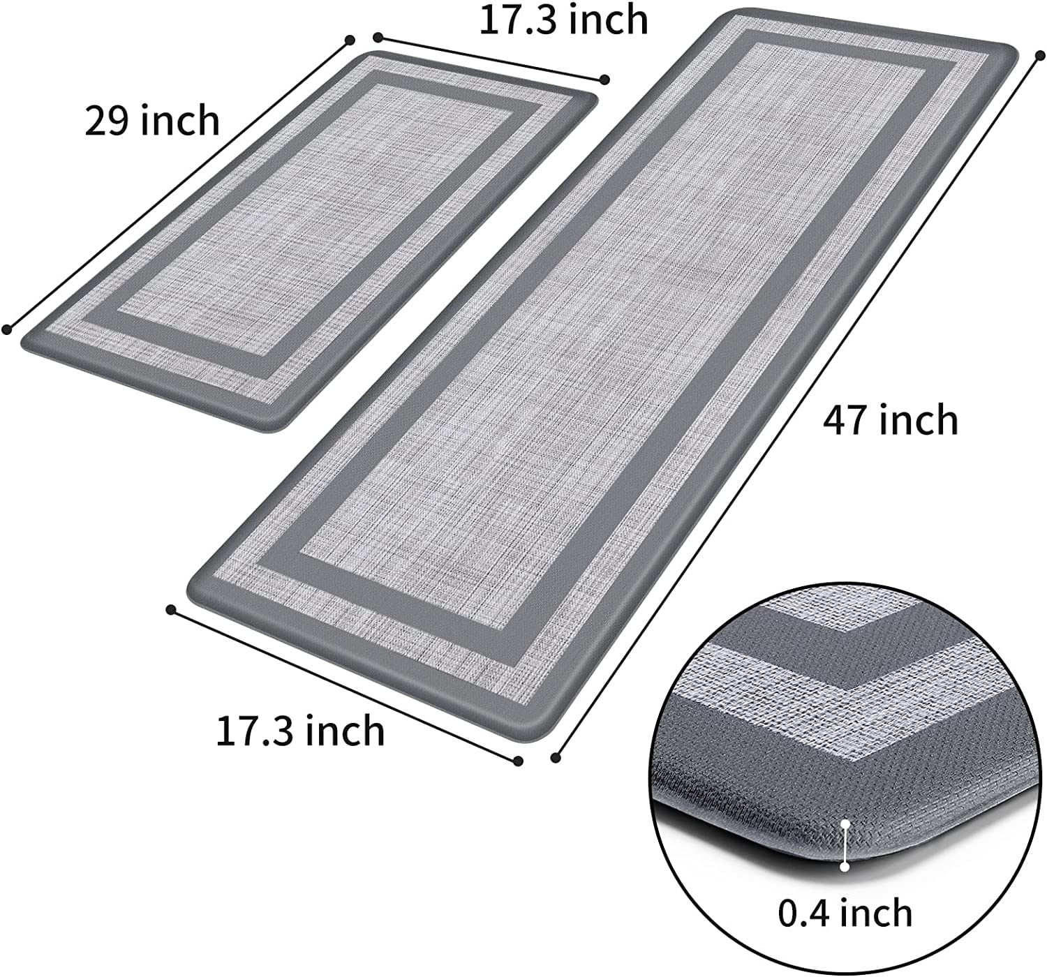 Snapklik.com : Mattitude Kitchen Mats Set Of 2Cushioned Anti-Fatigue ...