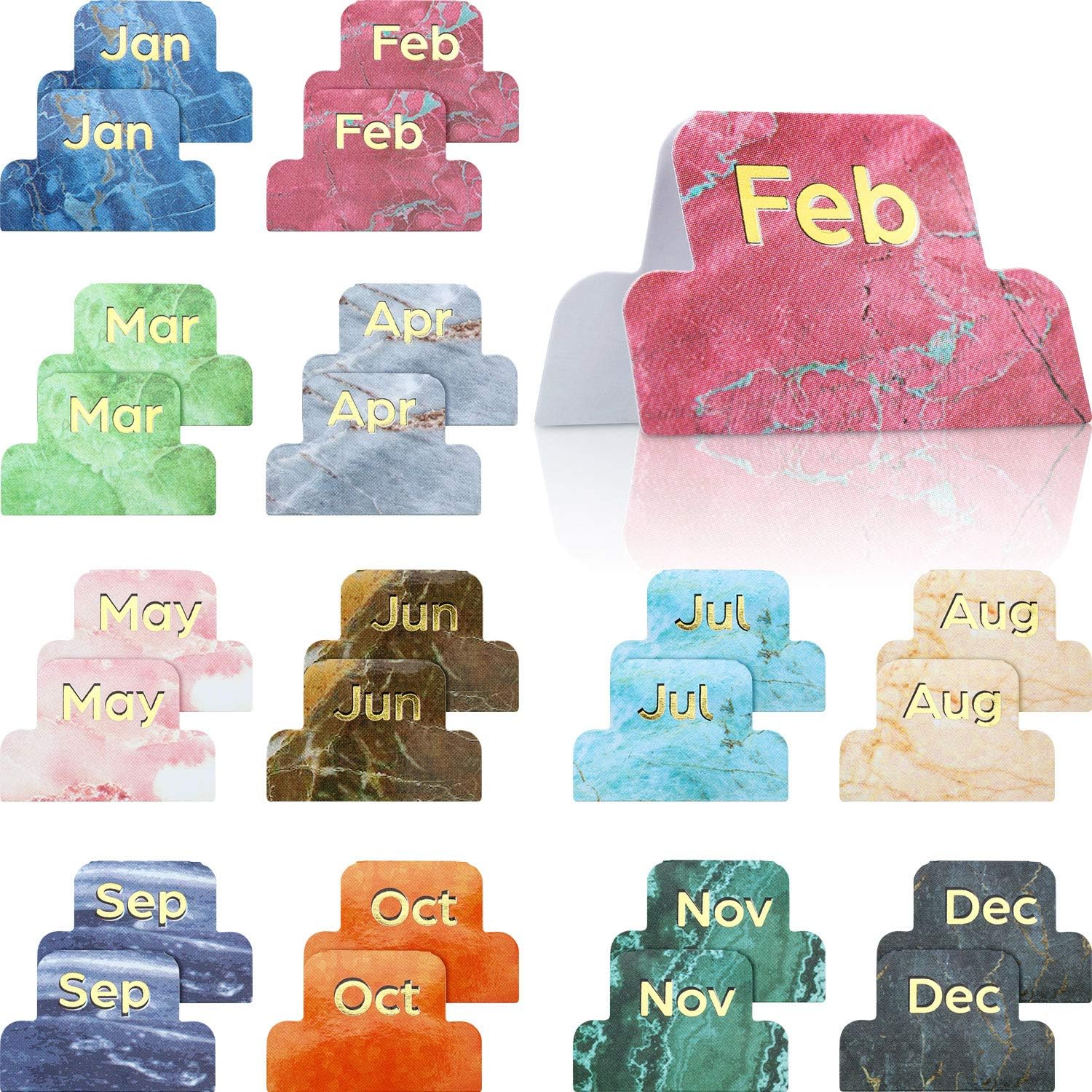Amazon.com : 24 Pieces Adhesive Monthly Planner Tabs Designer ...