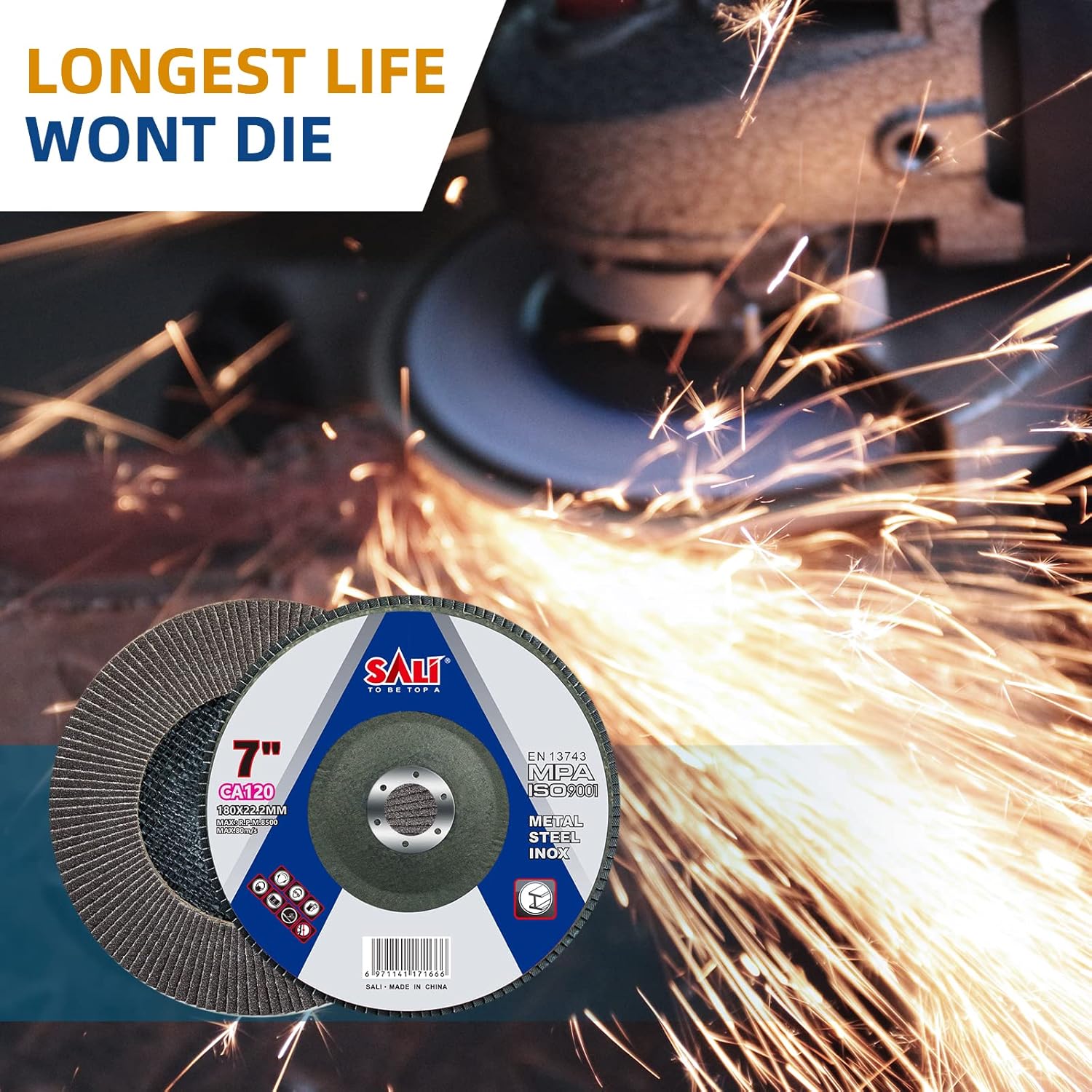 Paquete de 10 discos de aleta de grano 120 de 7 x 78 pulgadas, disco de ...