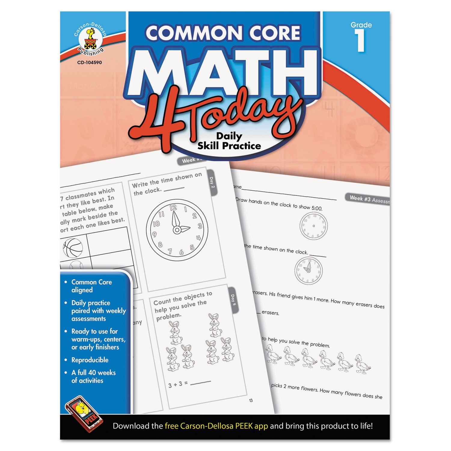 Amazon.com: Carson Dellosa | Common Core Math 4 Today Workbook | 1st ...