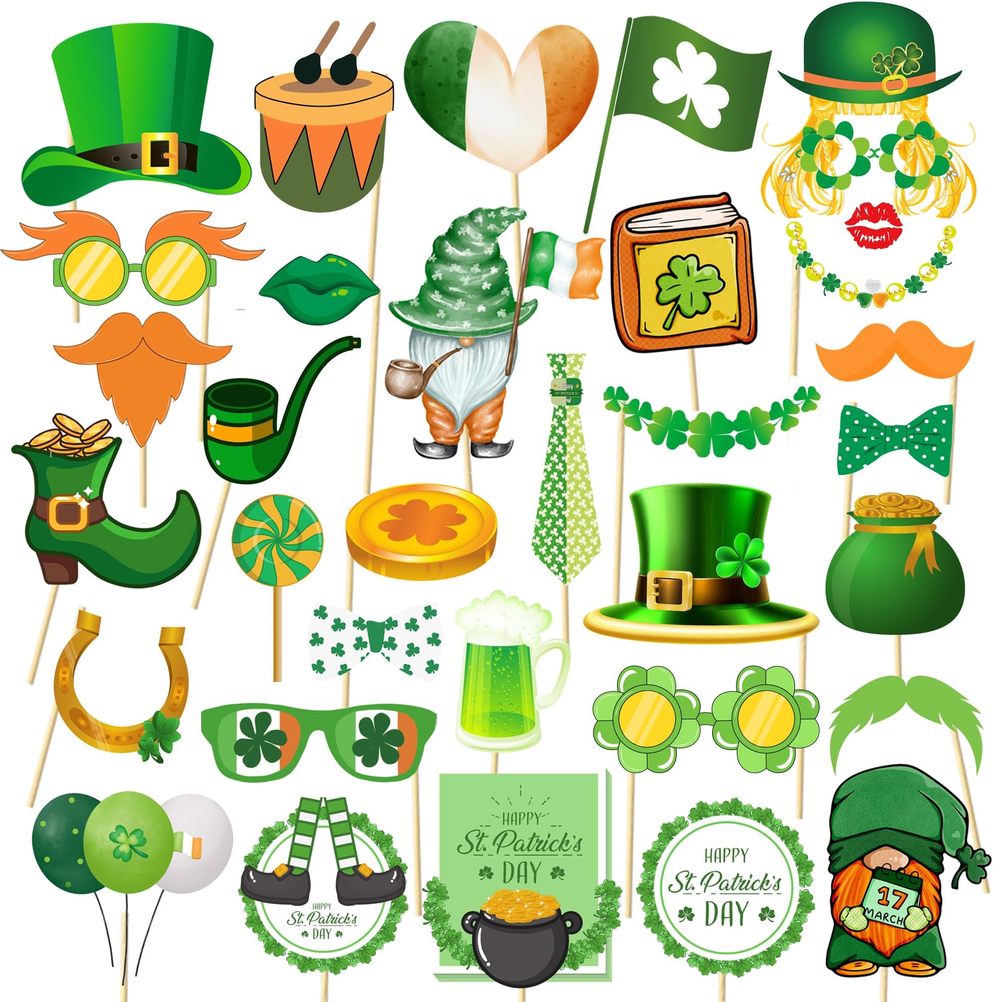 Amazon.com: St. Patrick's Day Photo Props 34PCS, St Patricks Day ...