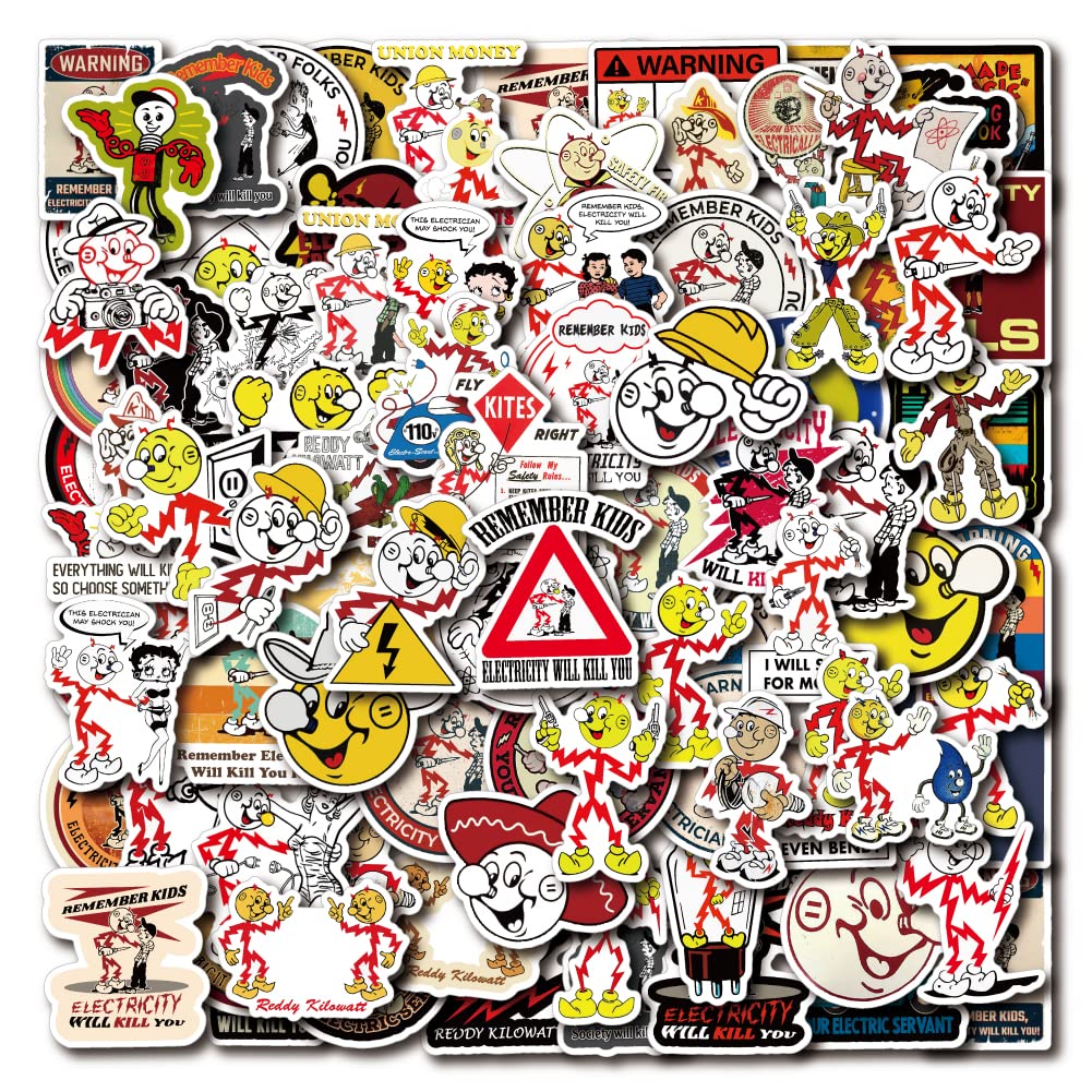 Amazon.com: 102 Pcs Reddy Kilowatt Stickers for Kids，Remember Kids ...
