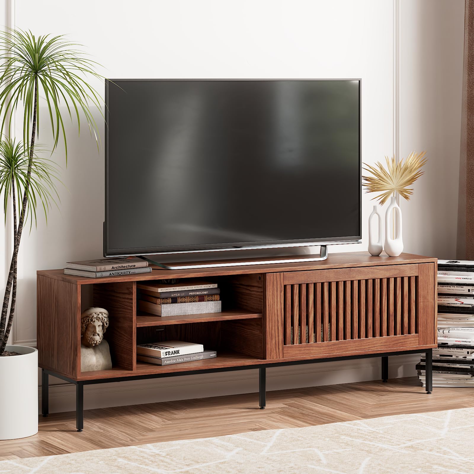Amazon.com: BVIUNTWO 65" Industrial Modern TV Stand, Media Cabinet, TV ...