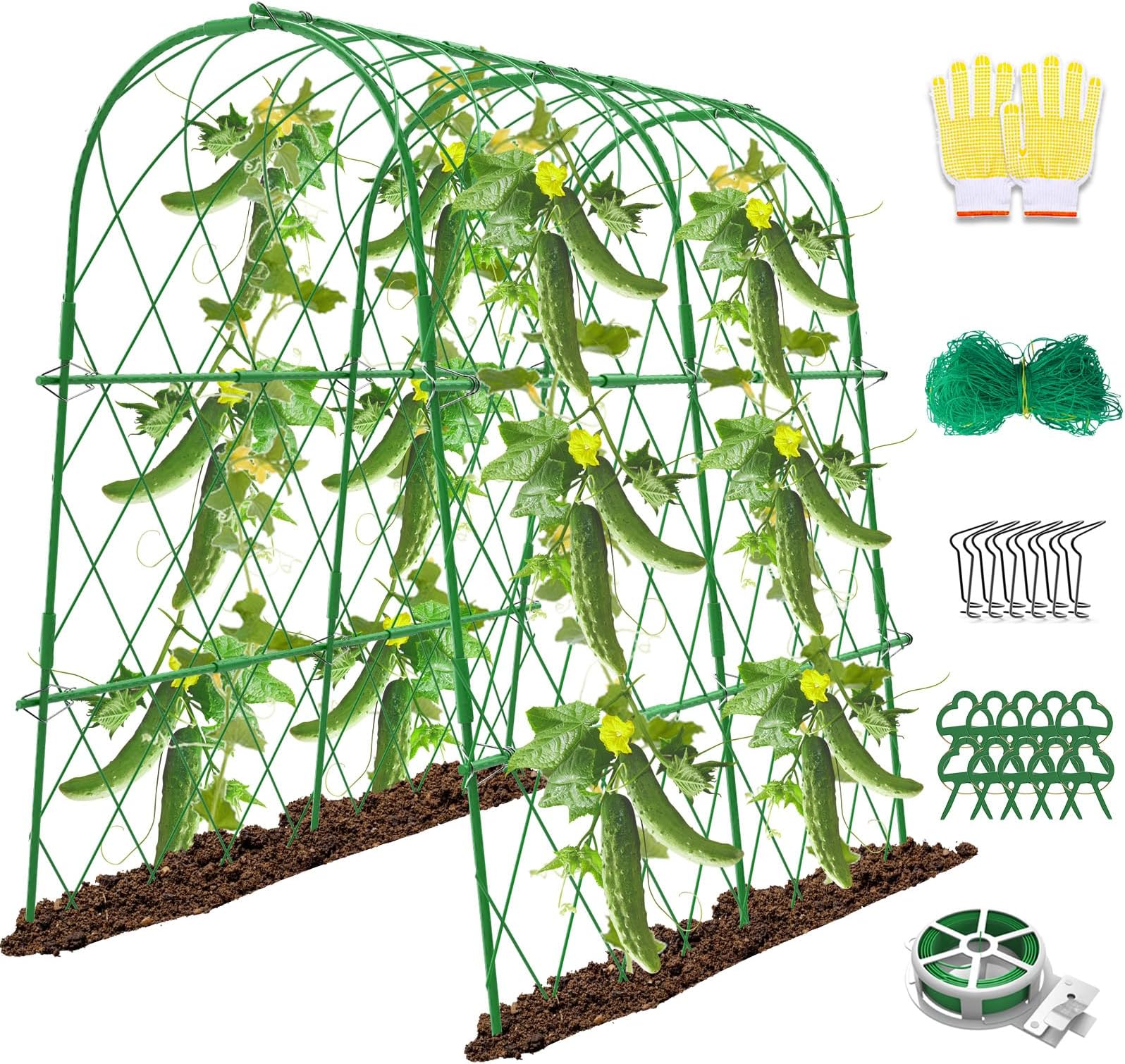 Amazon.com : Tandefio 4 Sets 48 x 48 Inch Foldable Cucumber Trellis A ...