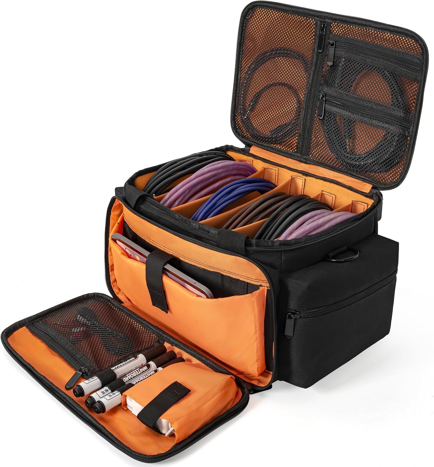 Amazon.com: AKOZLIN Cable File Bag with Detachable Dividers, DJ Gig Bag ...