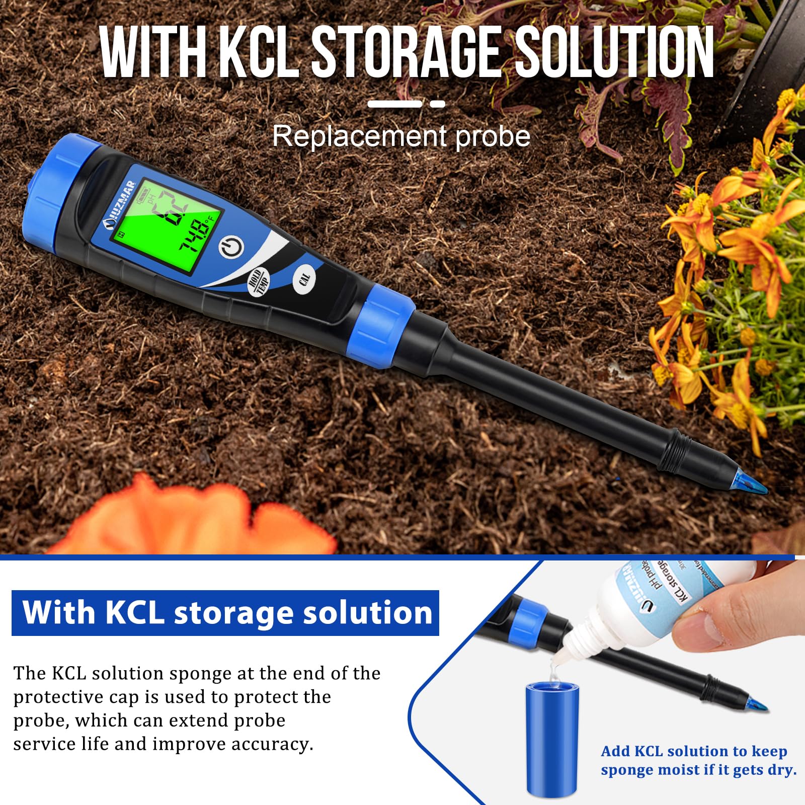 Snapklik.com : UIUZMAR Soil pH Meter Digital Soil pH Tester For House ...