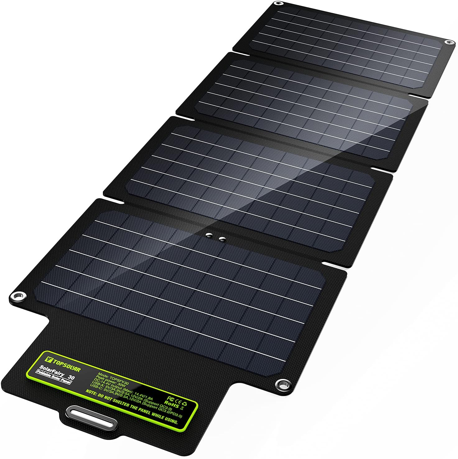 Amazon.com: UPGRADE Topsolar SolarFairy 30 Foldable Solar Panel 30W ...