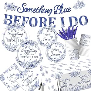 Amazon.com: 142PCS Something Blue Before I Do Bridal Shower Decorations ...