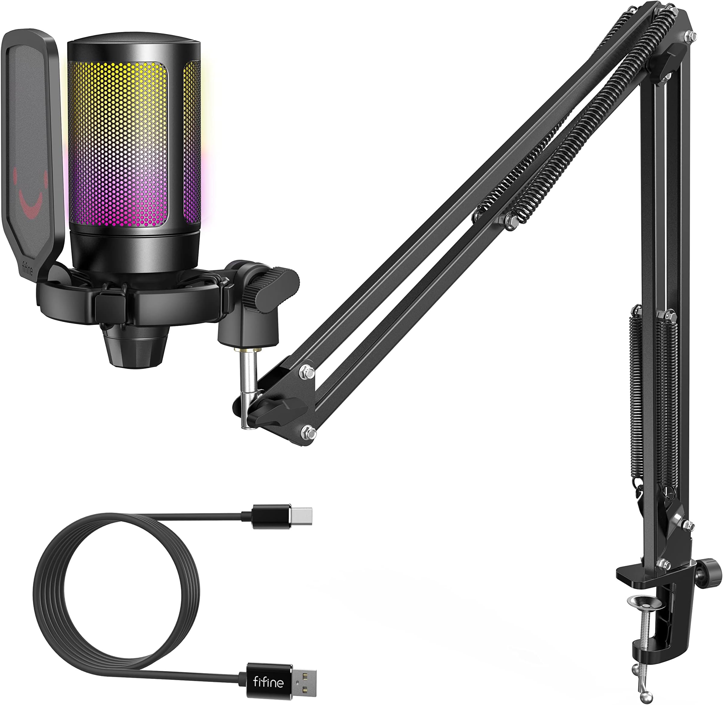 FIFINE Studio Condenser USB Microphone Computer PC Microphone Kit with ...