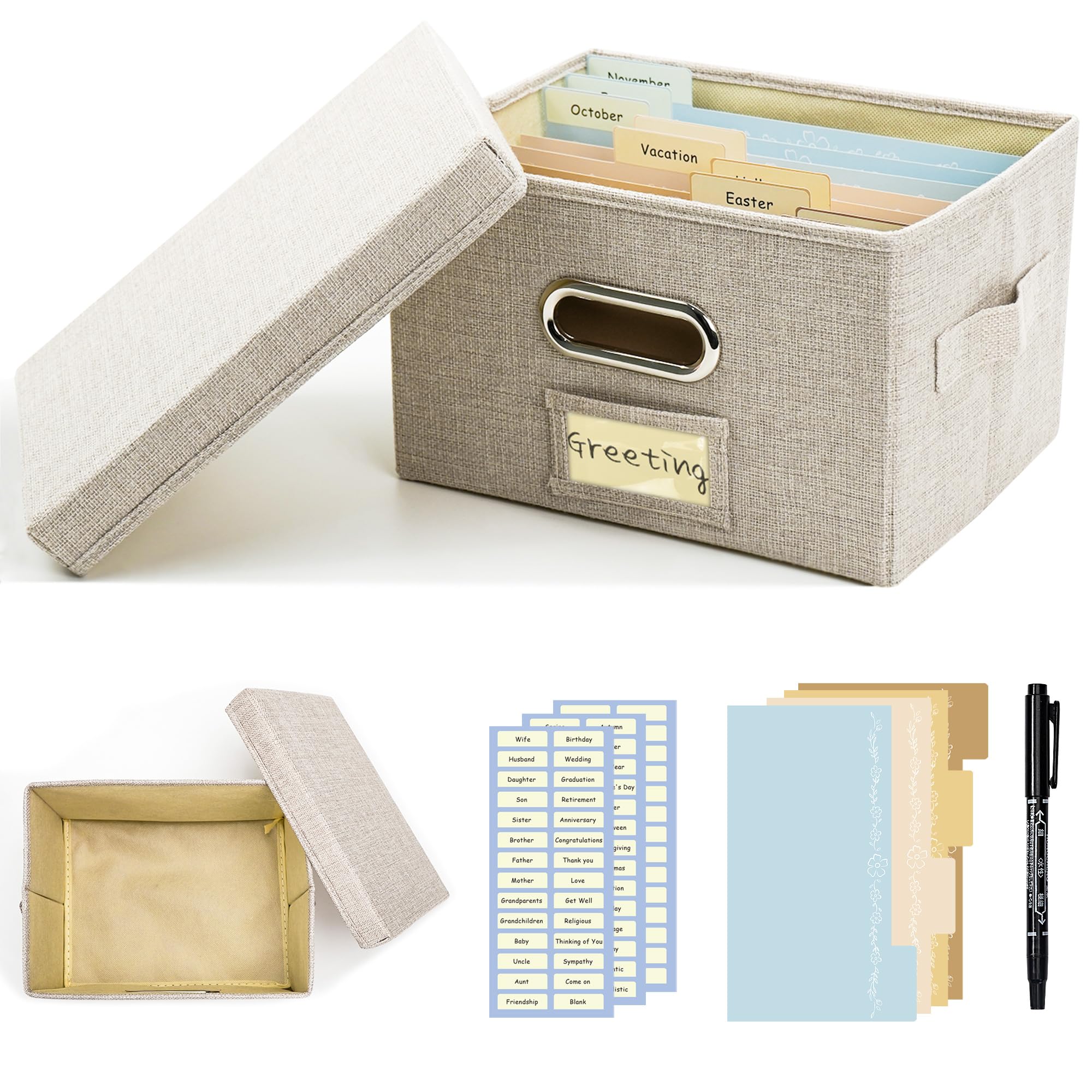 Amazon.com: Remowith Greeting Card Organizer and Storage Box with 24 ...