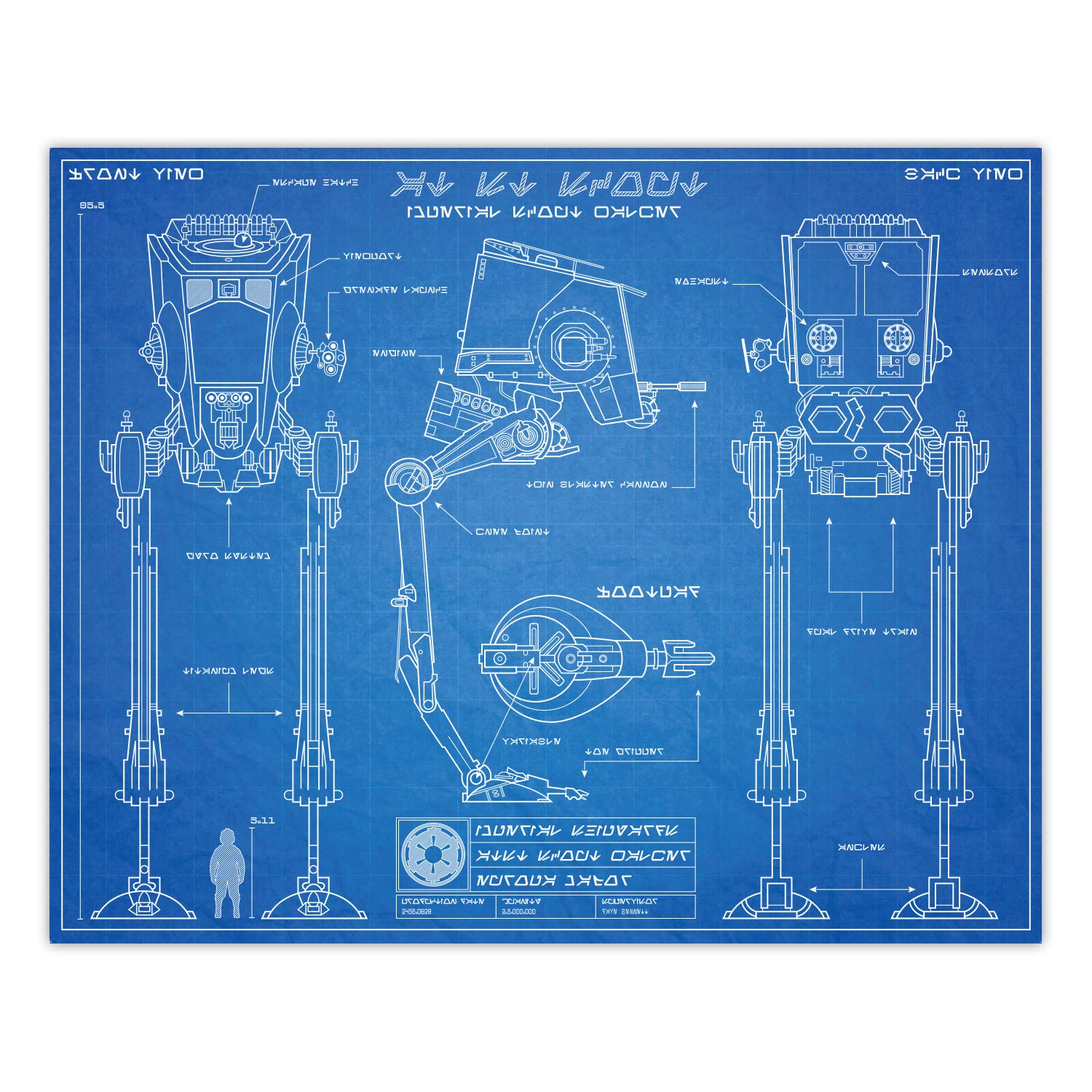 Amazon.com: AT-ST Scout Walker - Blueprint Style Print - 8x10 : Home ...