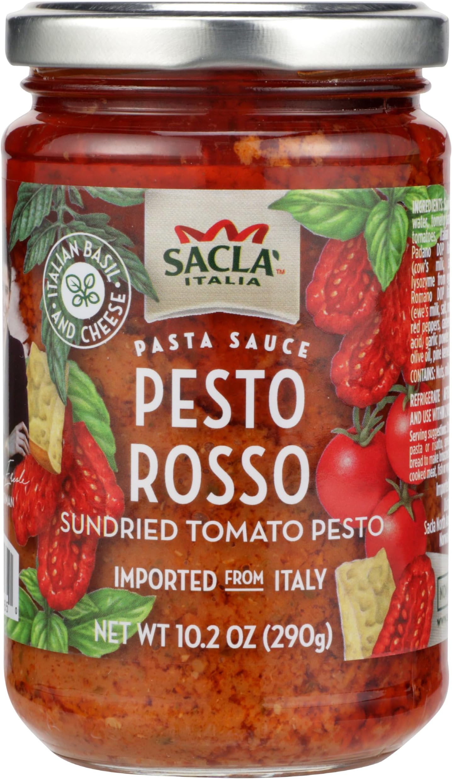 Amazon.com : Sacla Red Pesto Rosso Pasta Sauce, Sundried Tomato Pesto ...