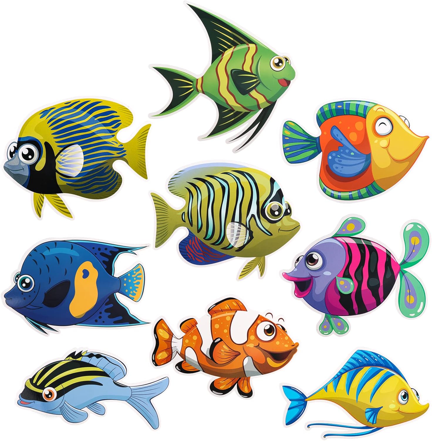 Amazon.com: 45 Pieces Fish Cut-Outs Paper Colorful Classroom ...