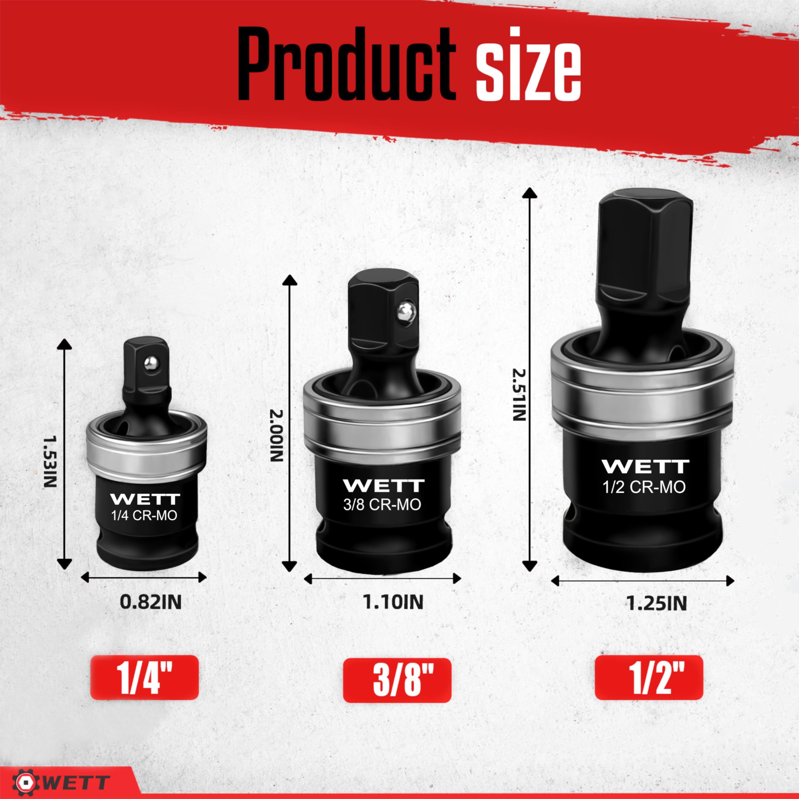 Snapklik.com : Impact Universal Joint Set, 3-Piece Socket Swivel ...