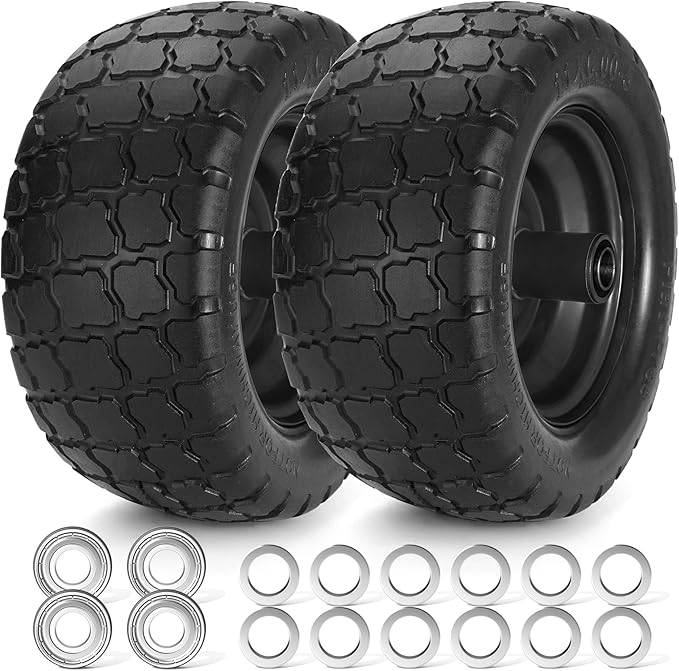 Amazon.com: RONPOW 11x6.00-5 Flat Free Lawn Mower Tire and Wheel, Solid ...