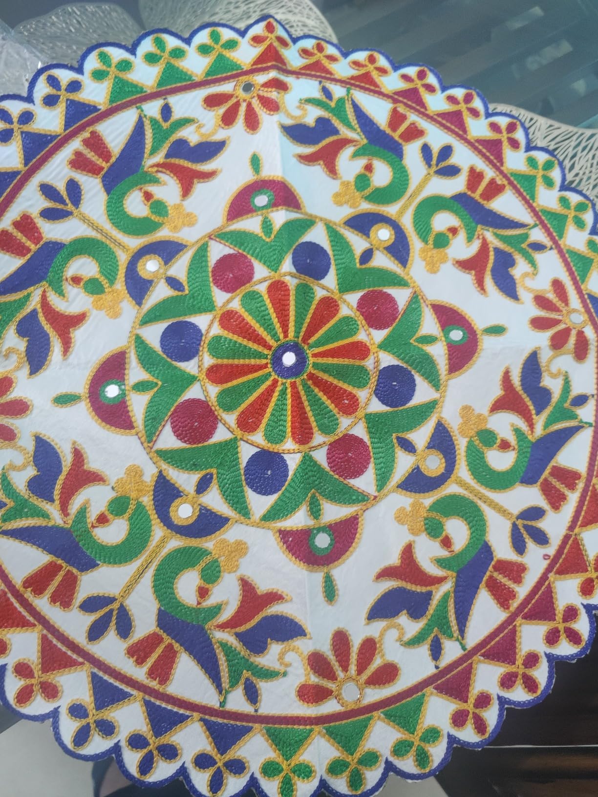 TORNORY Traditional Round Pooja Thali Rumal, Wedding Beautiful Hand ...