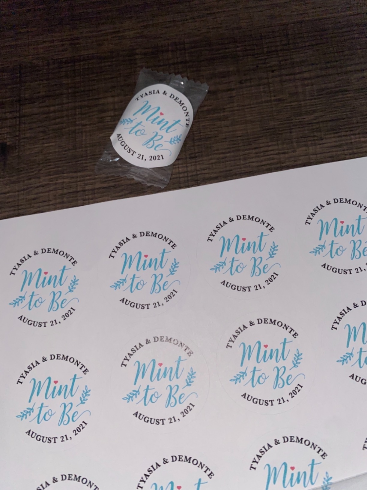 Amazon.com: Mint To Be Stickers, Wedding Favor Stickers, Mint Favor ...