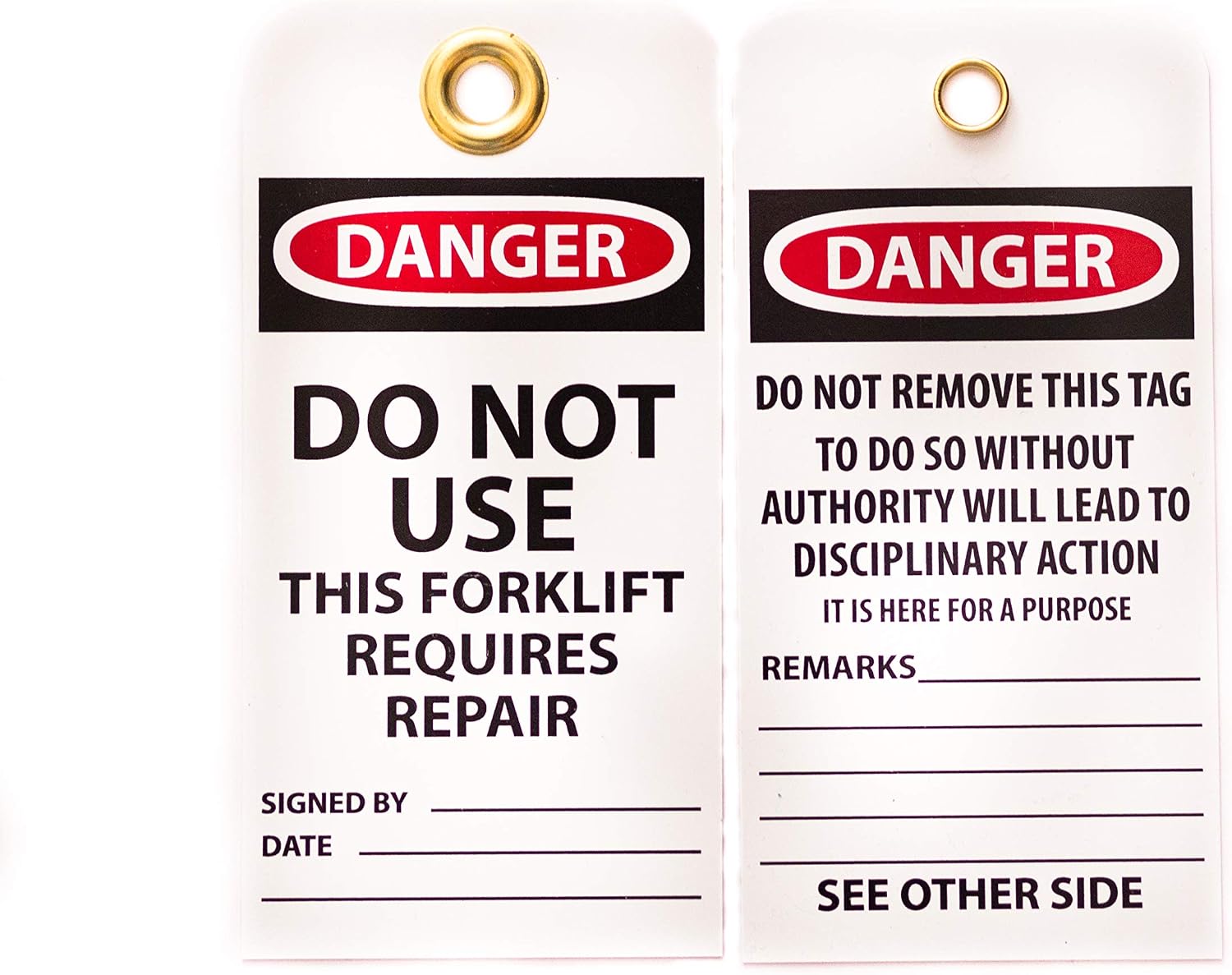 Lockout Tag, Danger DO NOT USE Forklift, 6"X3", 10/Pk : Amazon.ca ...