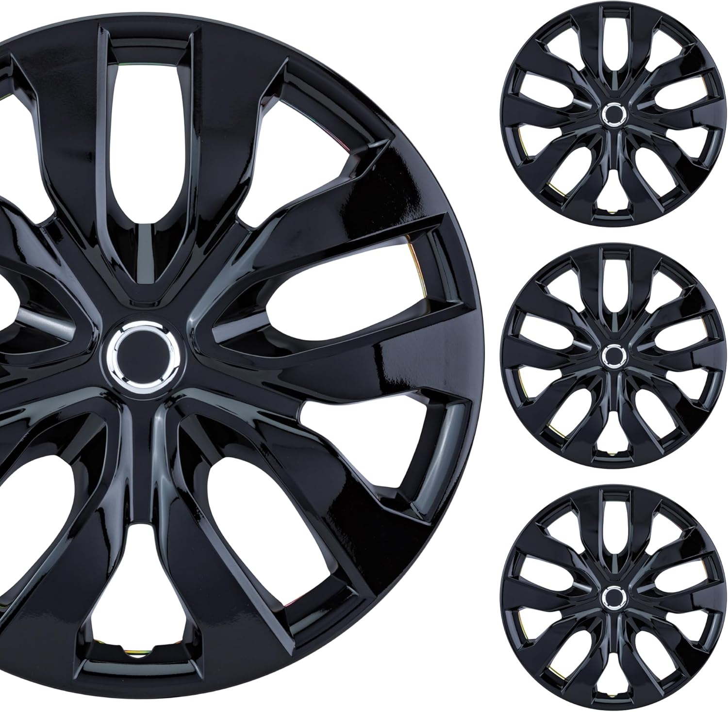 Amazon.com: PACRIM 16" Universal Gloss Black Car Wheel Cover/Hubcap Set ...