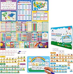 Amazon.com: Simply magic 32 Colorful Educational Posters & 110 PCS ...