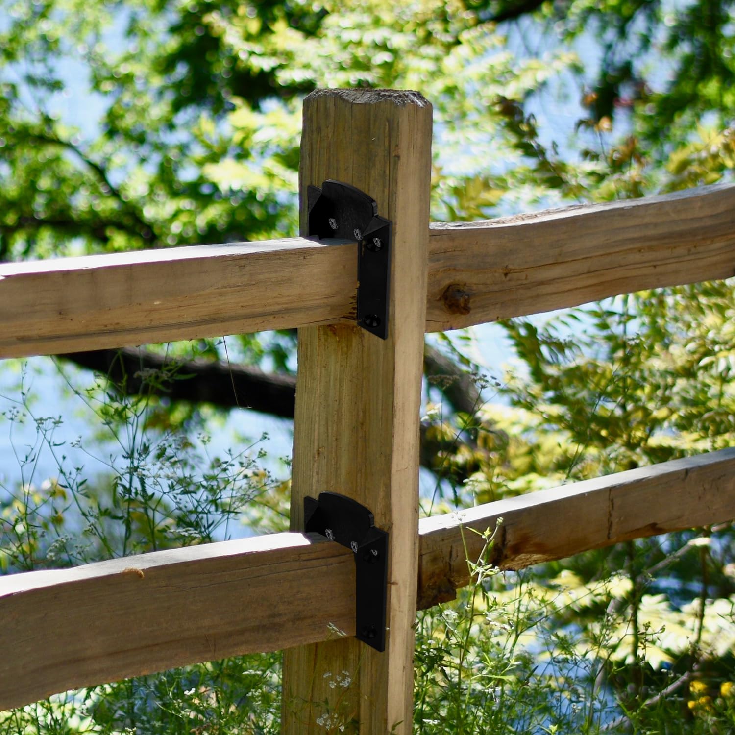 Split Rail Fence Bracket Bufftech Large Vinyl Ribbed Rails With