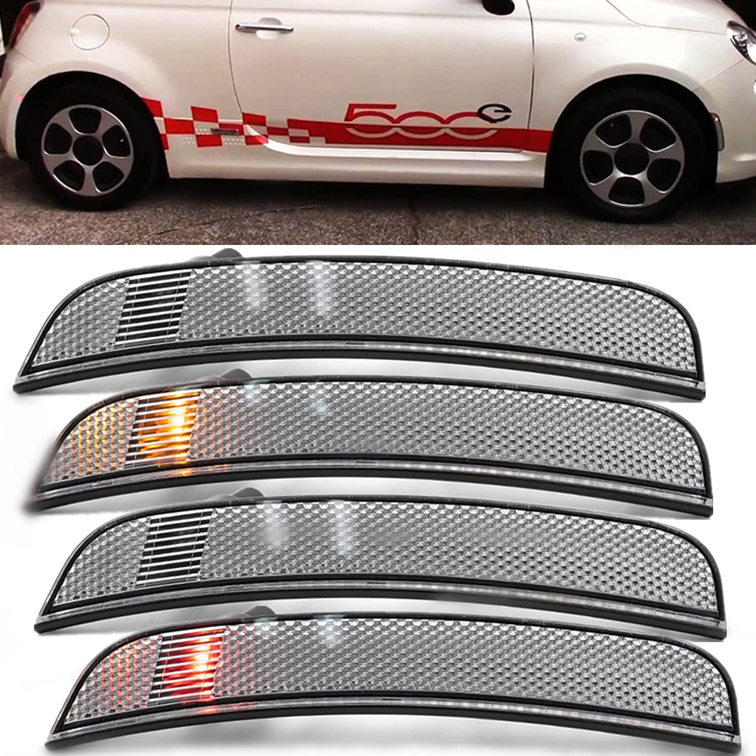 Amazon.com: Rear Red LED Side Marker Light Kits for Fiat 500 Sport ...