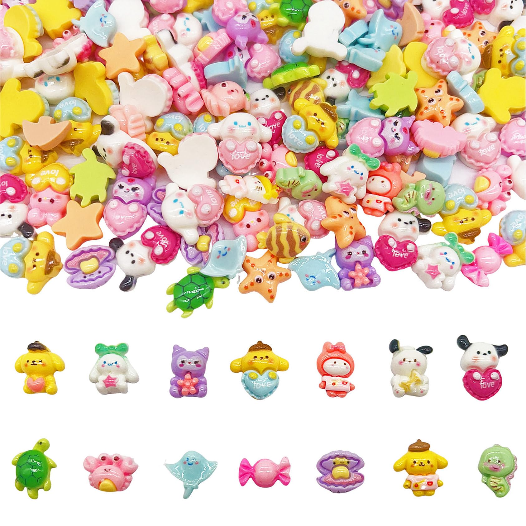Amazon.com: JINDUODUO 60 Pcs Flatback Mini Resin Slime Charms Bulk for ...