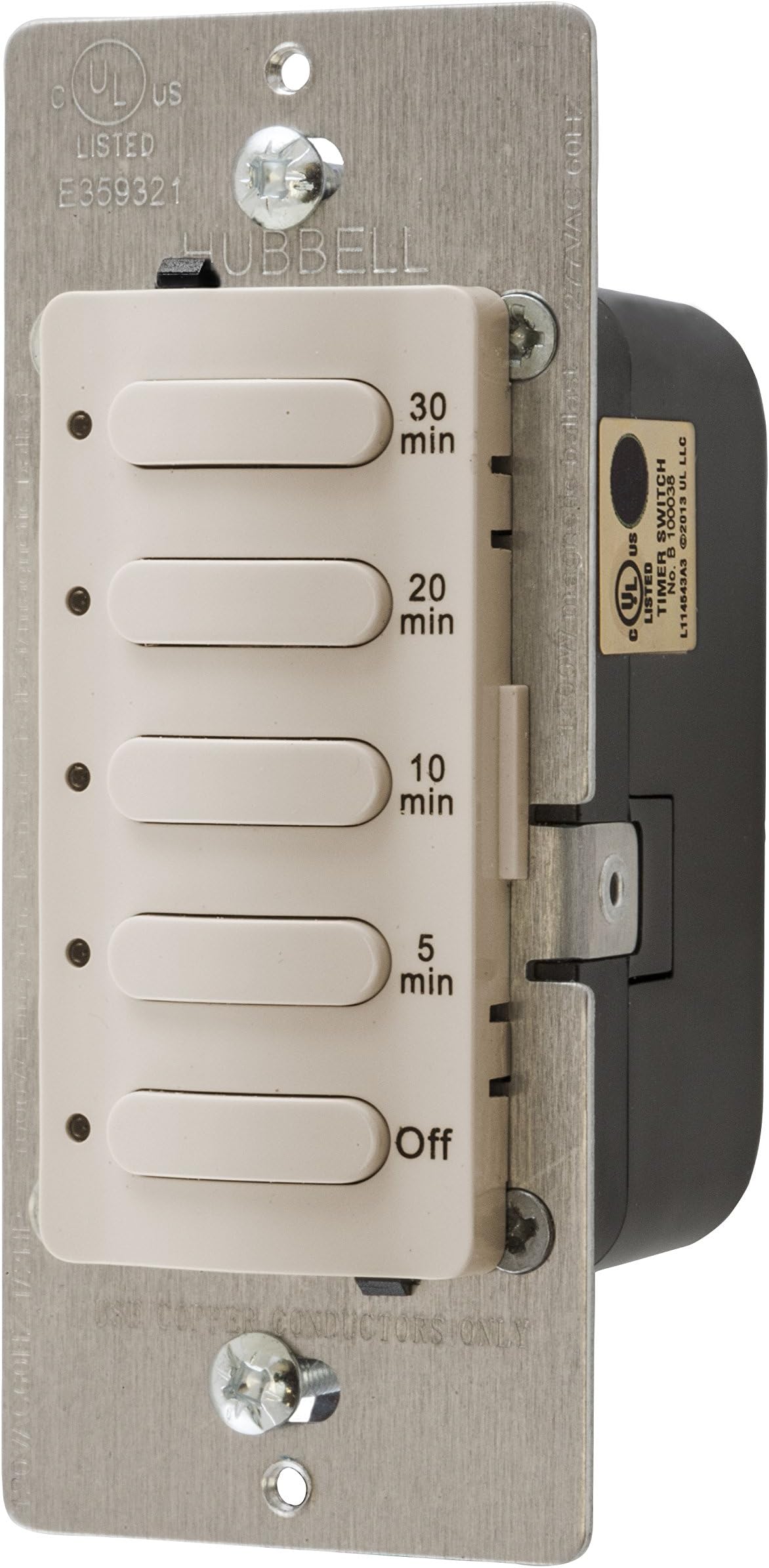 Eaton 9590AW 5-Button Preset Minute Timer, Alpine White - Wall Dimmer ...