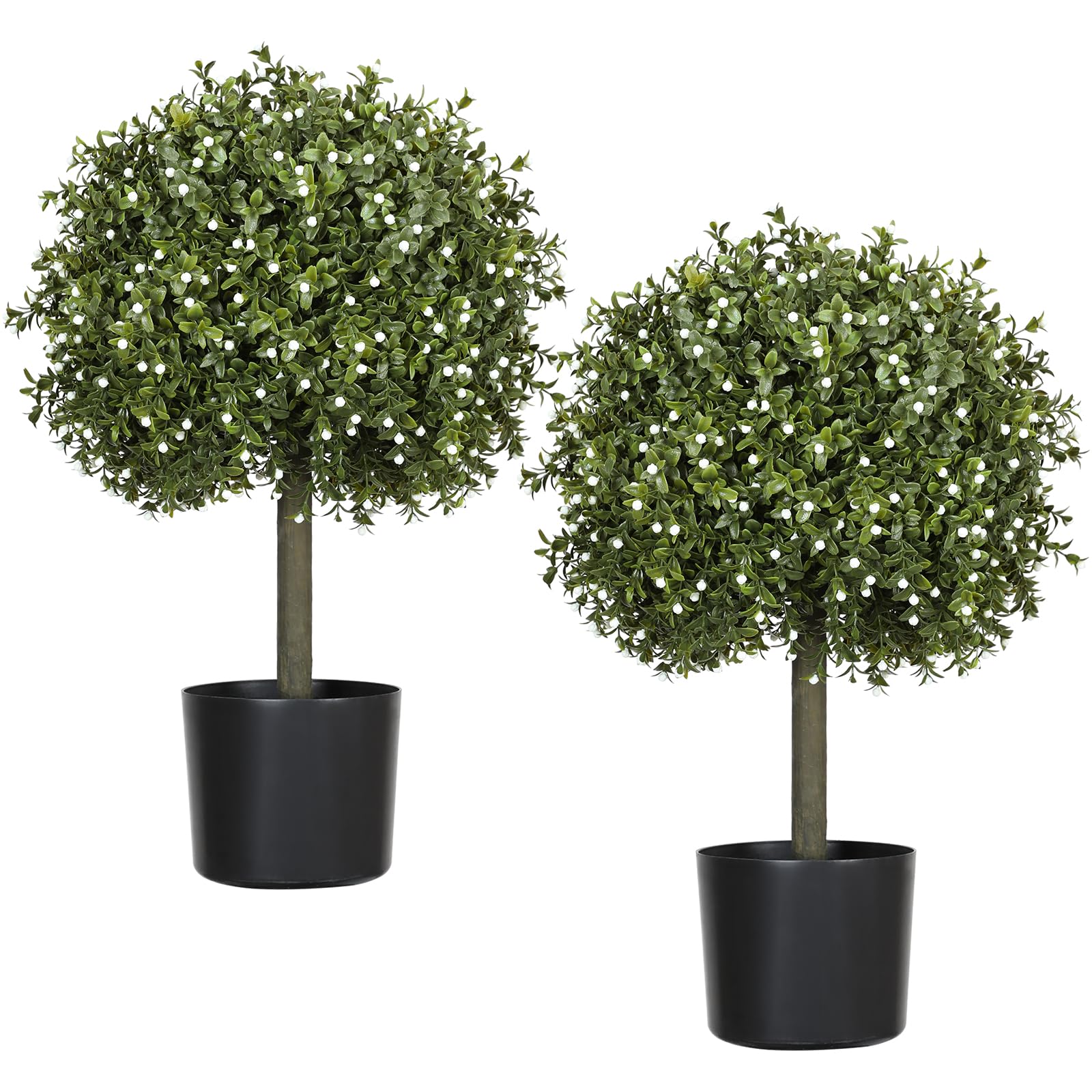 Amazon.com - Veryhome Artificial Topiary Boxwood Trees Set of 2, 23 ...