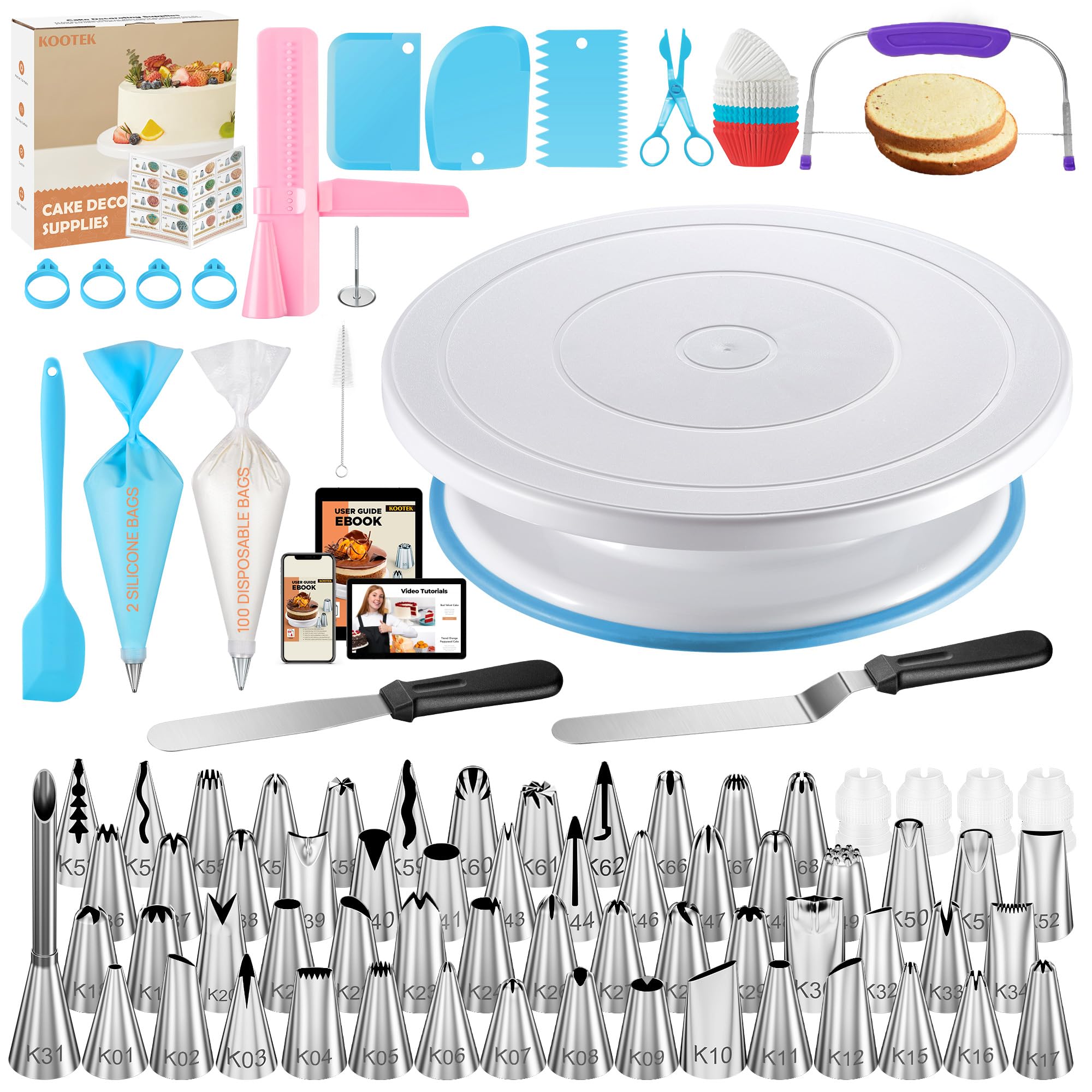 Amazon.com: Kootek 230PCs Cake Decorating Kits, Baking Supplies Tools ...