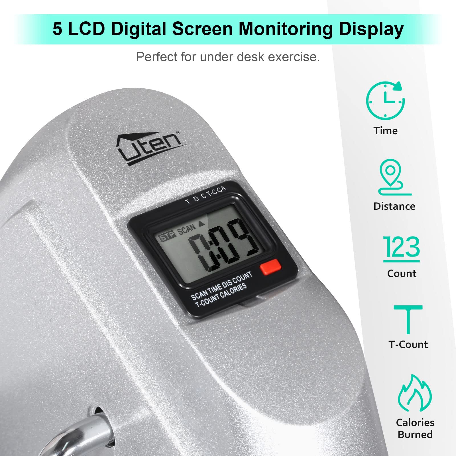 Snapklik.com : Uten Mini Exercise Bike, Under Desk Bike Pedal Exerciser ...