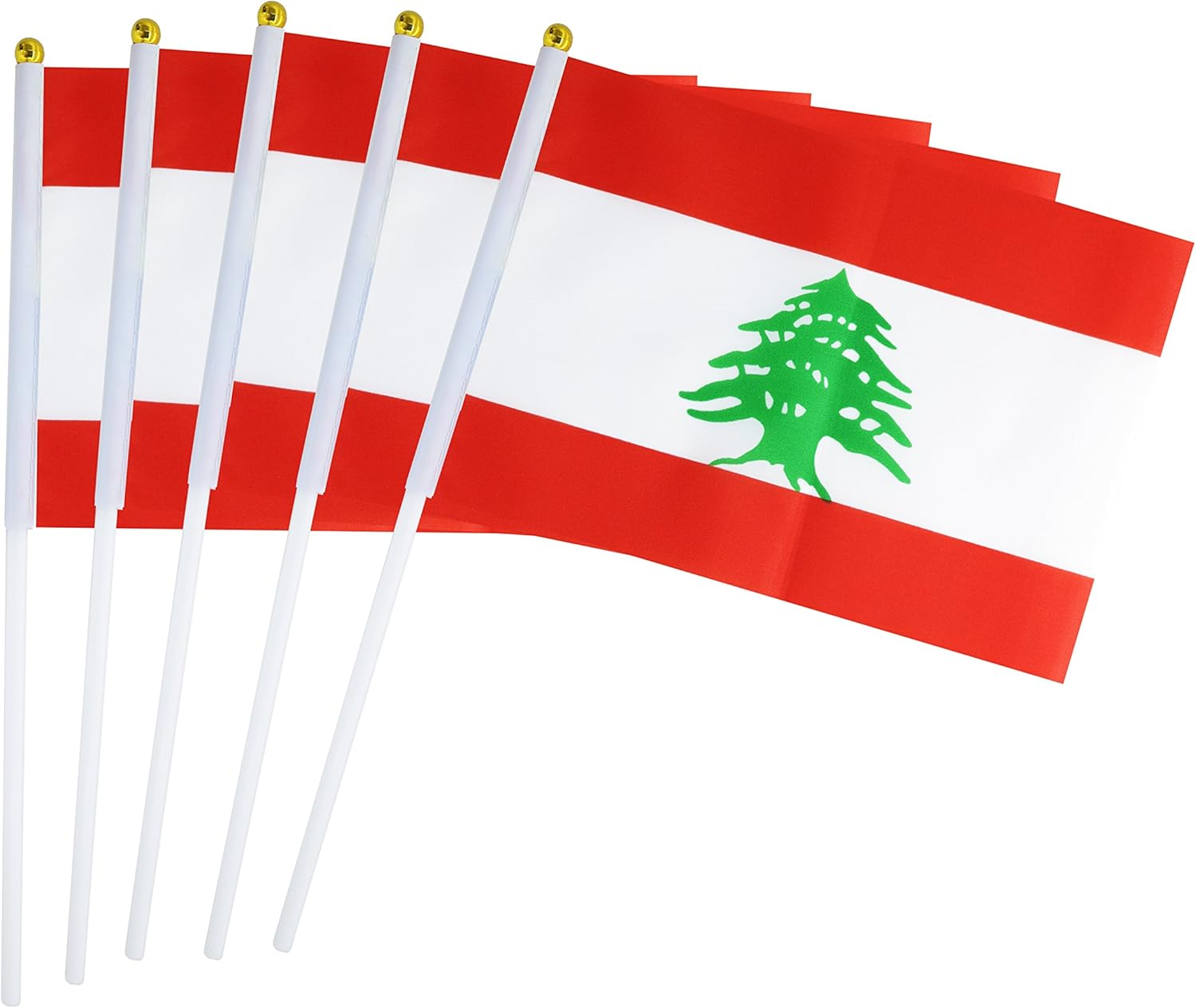 Amazon.com : 50 Pack Hand Held Small Mini Lebanon Lebanese Stick Flag ...