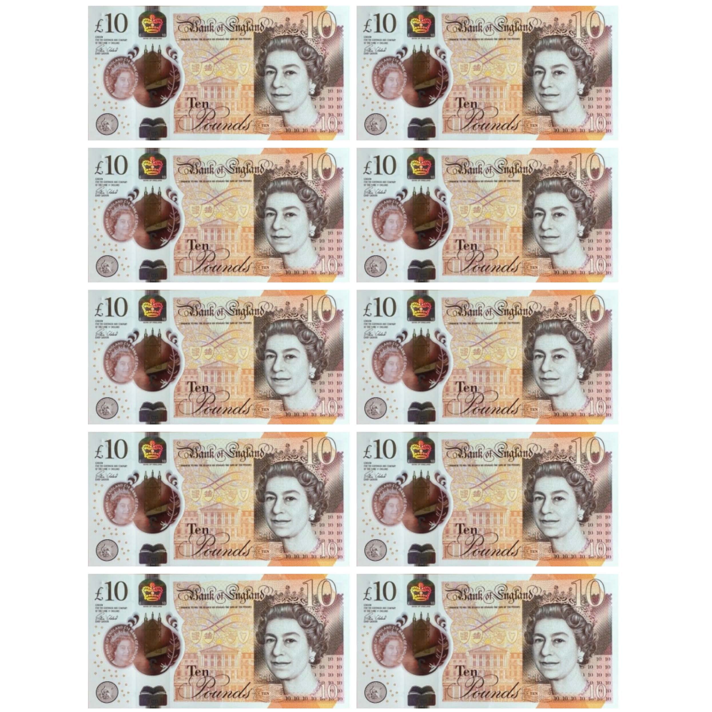£10 Pound Notes Pre-Cut Edible Money Wafer Rice Paper Cupcake Toppers ...
