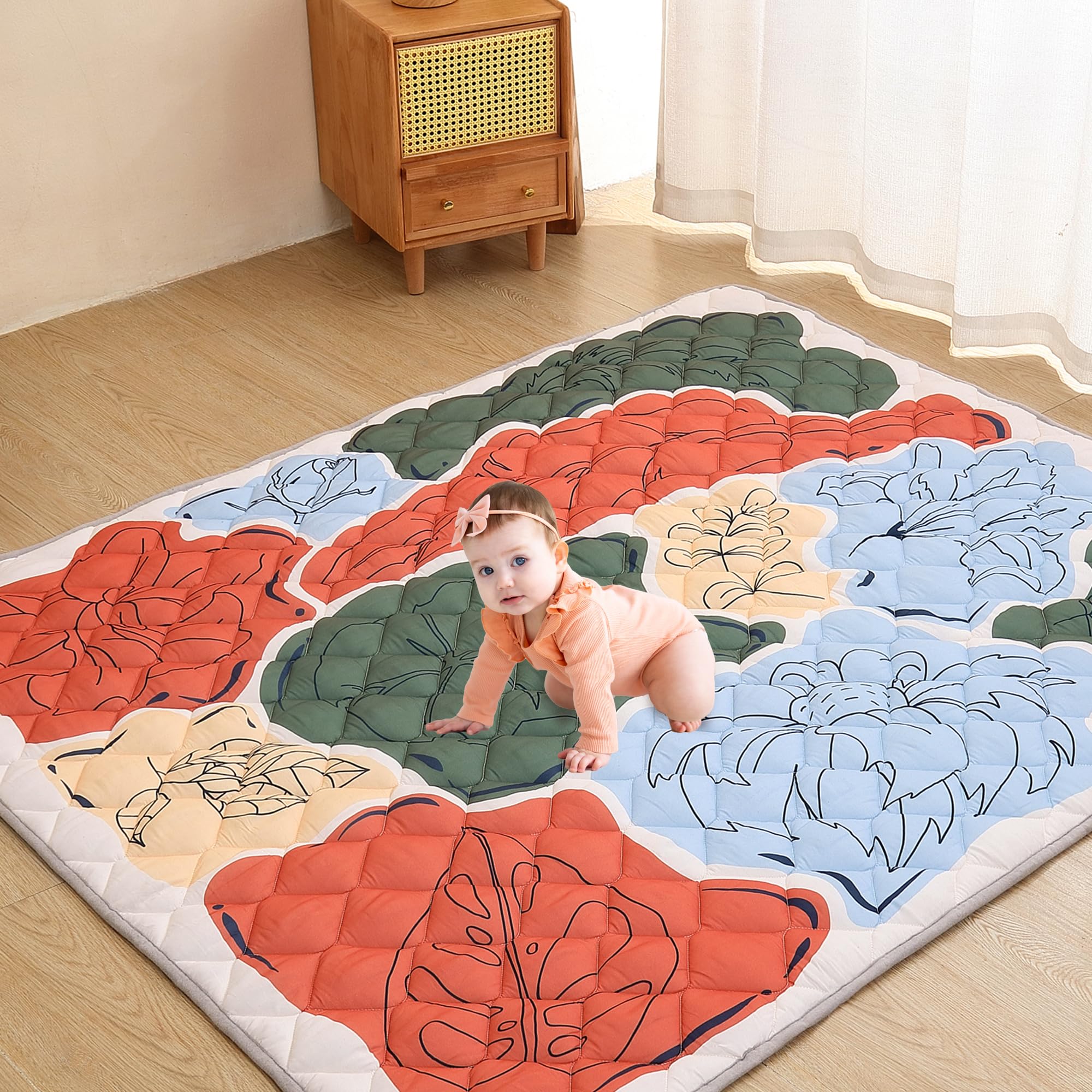 Amazon.com : Bebenew Baby Play Mat for Floor 50''x50'',Foldable ...