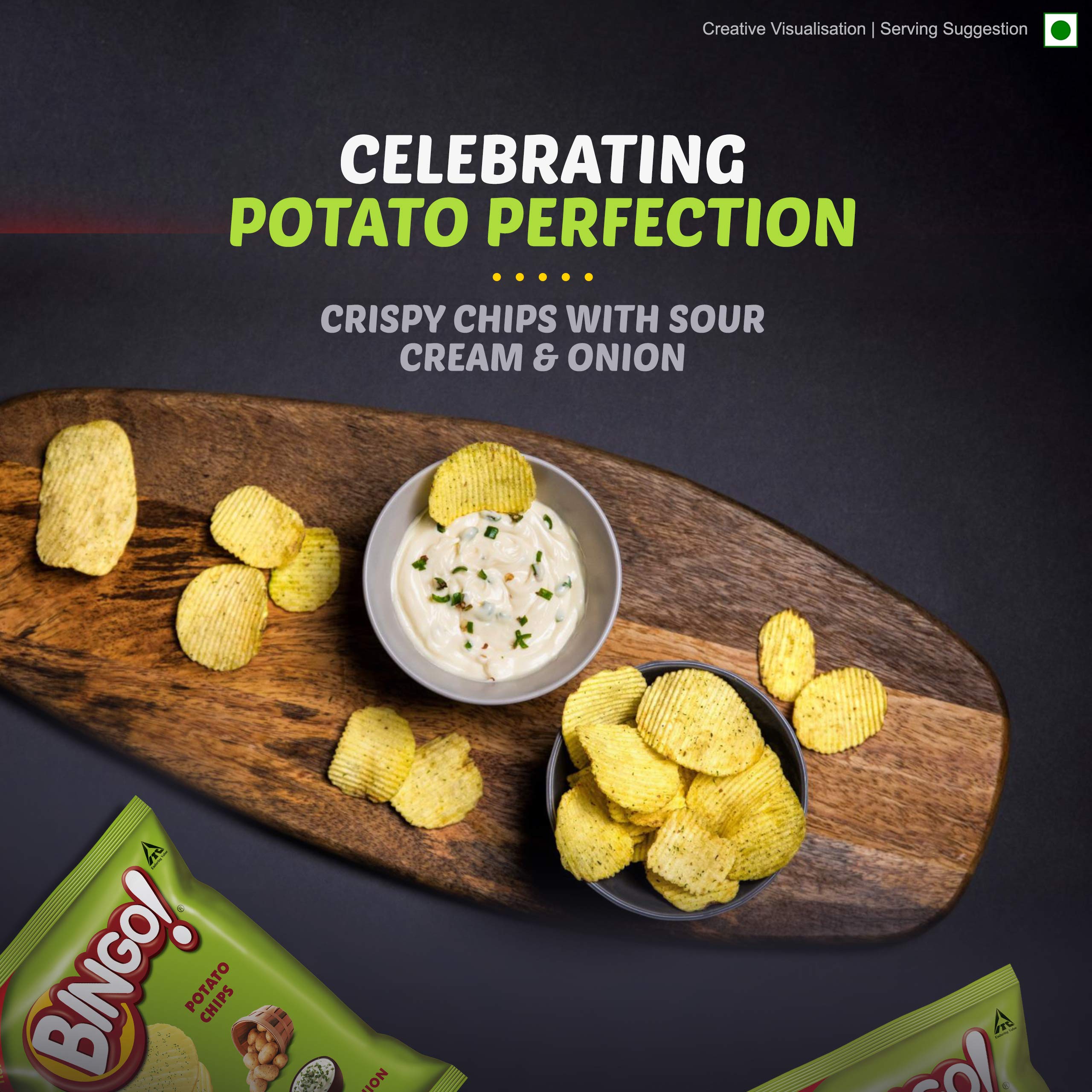 Bingo! Potato Chips, 52g Pack, Crispy & Tangy Potato Chips Perfect for ...