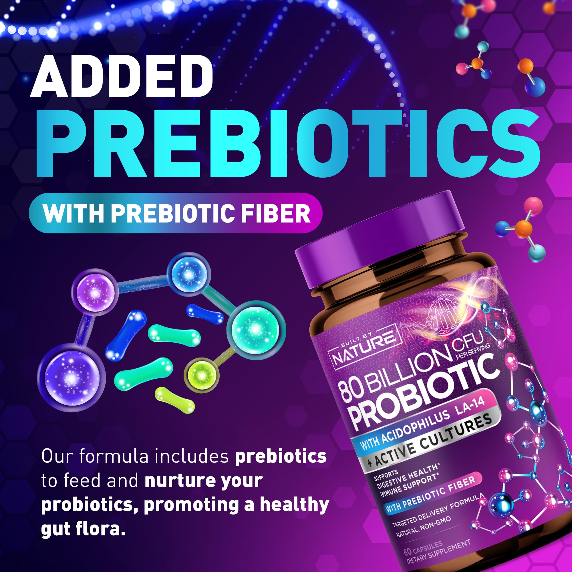 Snapklik.com : 80 Billion CFU Probiotic - Daily Digestive Gut Health ...