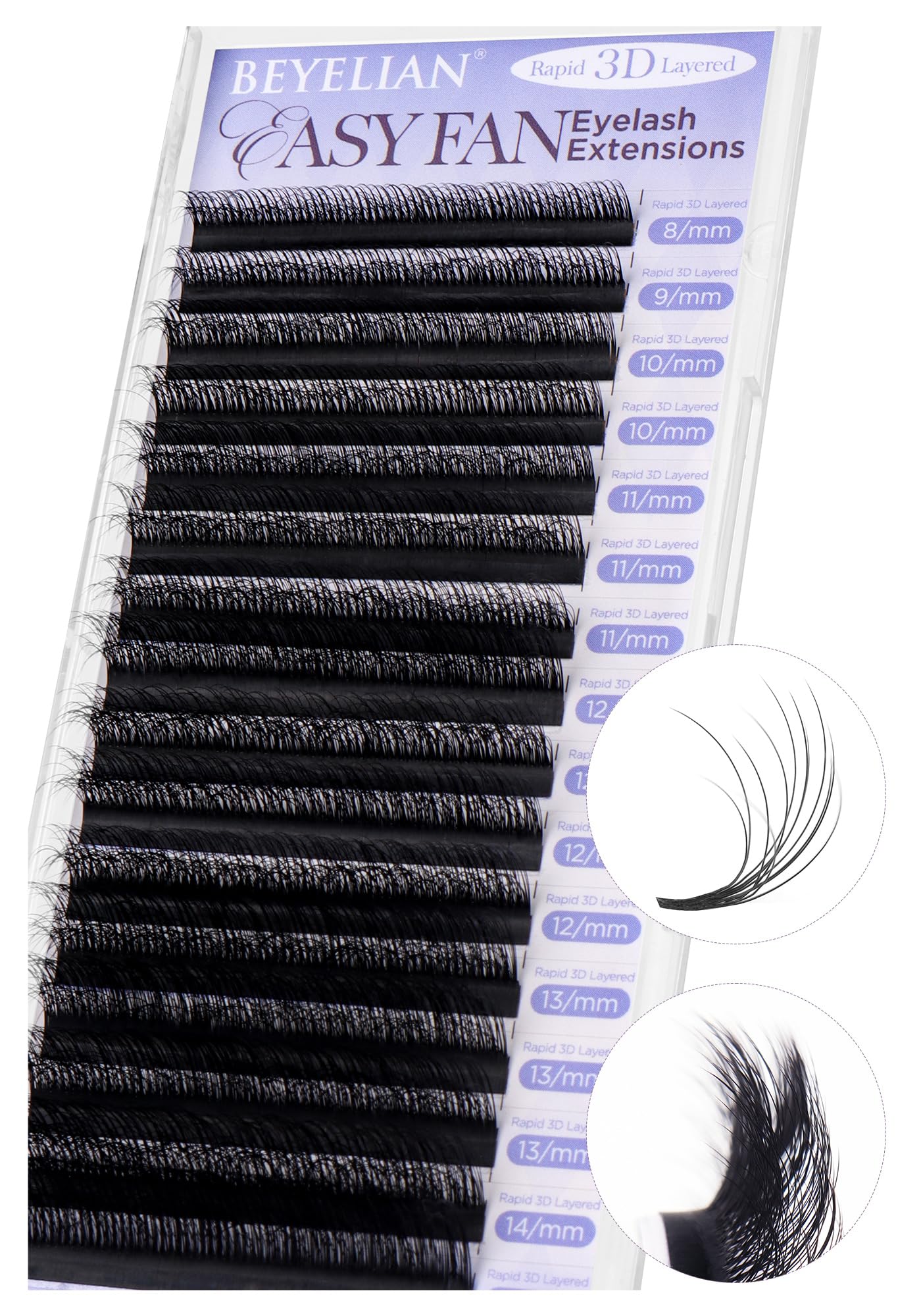 Amazon.com: BEYELIAN Easy Fan Lash Extension, 3D Fluffy Rapid Volume ...