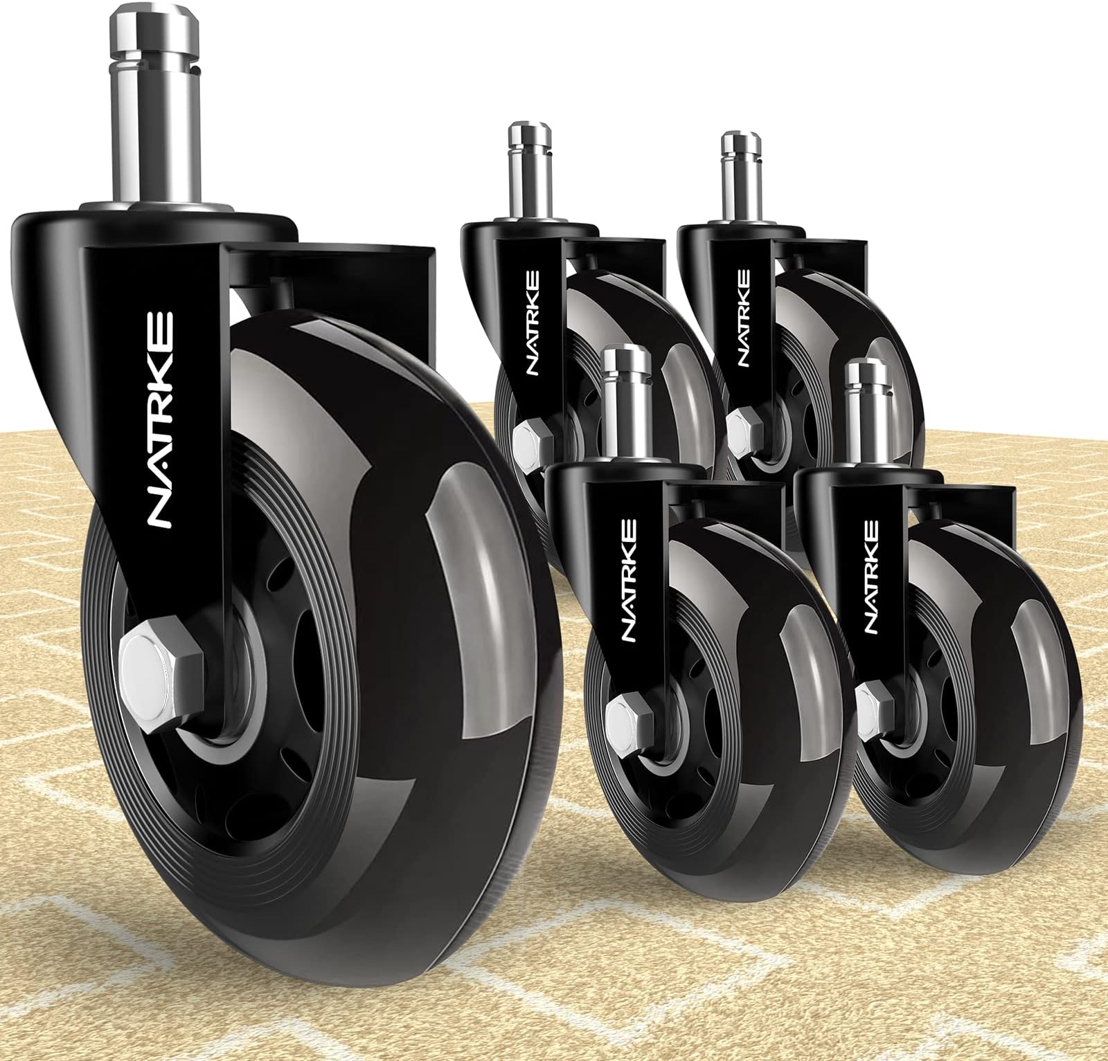 COSYLAND Roulette Chaise Bureau 5pcs, 11x22 mm Roulette Pour Chaise de ...